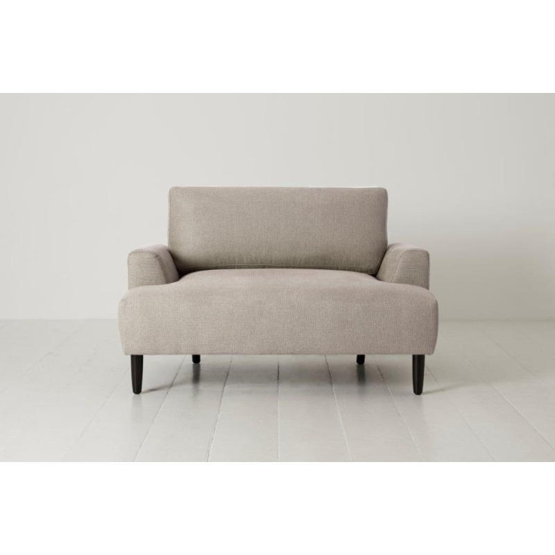 "Swyft Model 05 Love Seat - Linen Pumice - Linen Pumice, Faux Leather ...