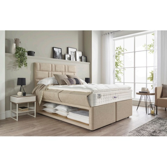 Relyon Pure Natural 1000 Mattress and Storaway Platform Top Base Divan ...