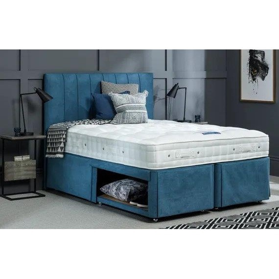 Hypnos Natural Wool Deluxe HideAway Divan Set - 135cm Double, Cotton by ...