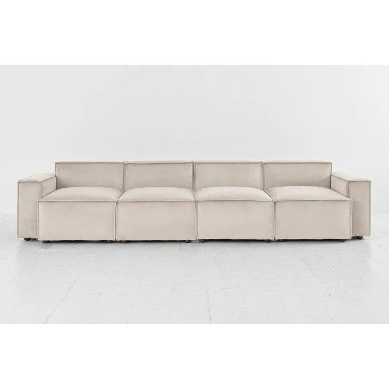 Swyft Model 03 Modular Sofa - Velvet Bone - 3 Seater, Faux Leather by ...
