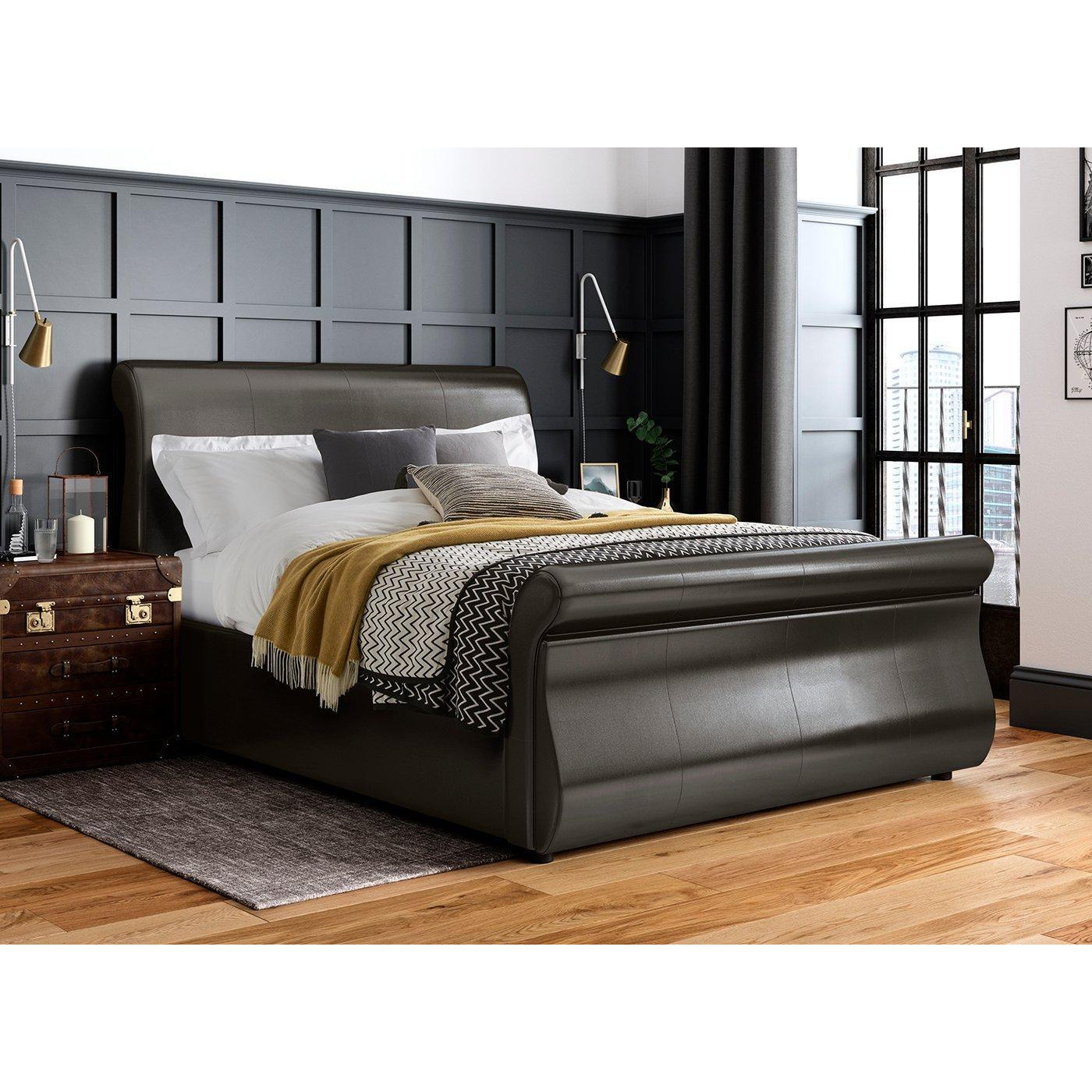 Detroit 4'0 End Drawer Black (Solid Slats) - 4'0 Small Double - Brown ...