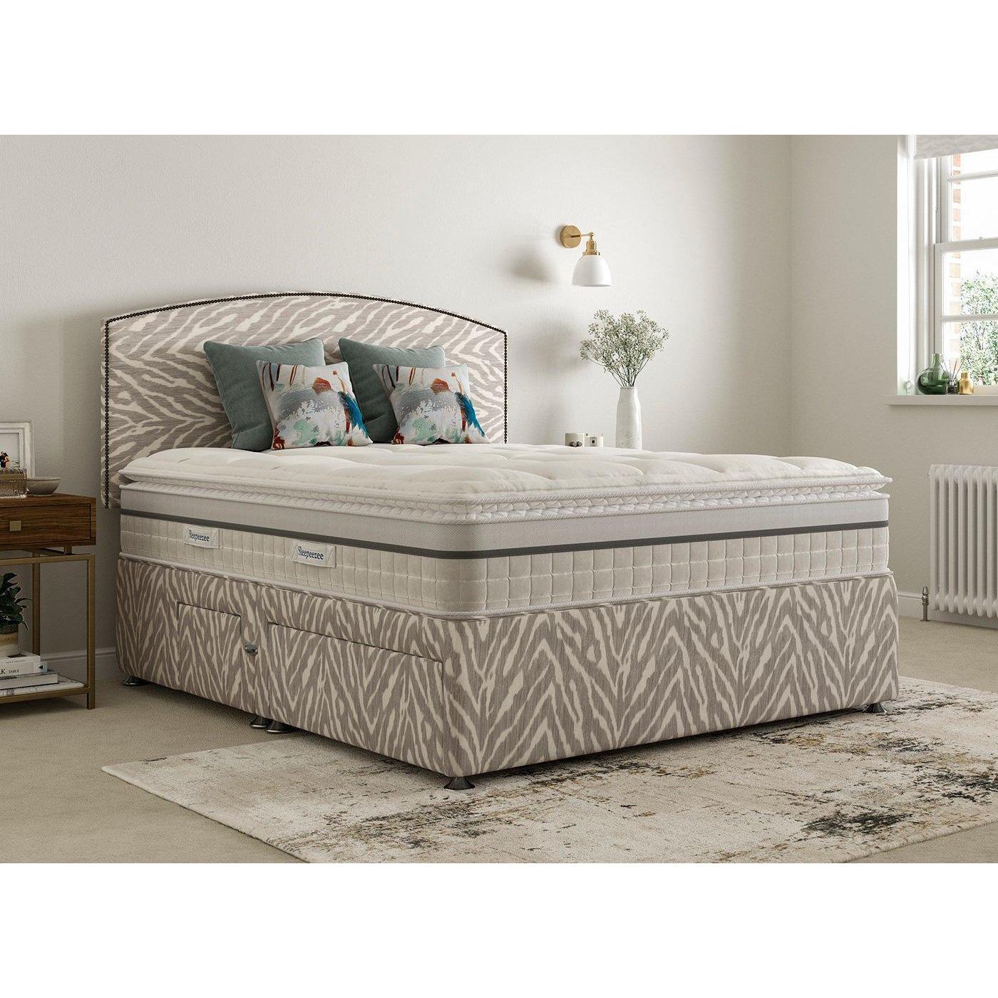 Sleepeezee D P/T 2+2 Drw Base Zebra Print 4'6 Double Grey by Dreams ...