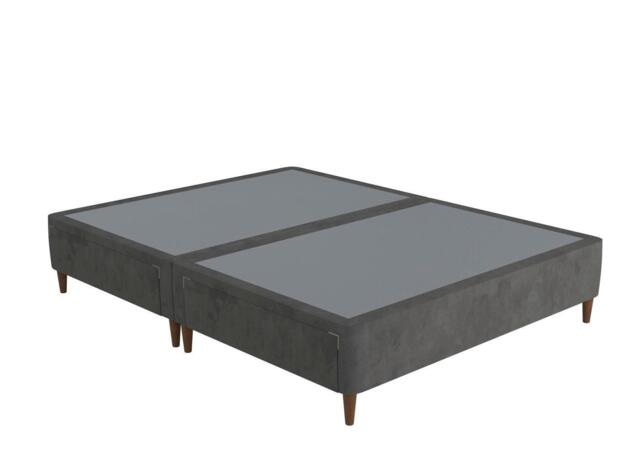 TheraPur® Shallow Divan Base - 4'6 Double - Grey by Dreams | ufurnish.com