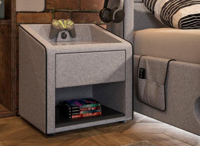 Drift Grey & Black Bedside Chest - Grey by Dreams | ufurnish.com
