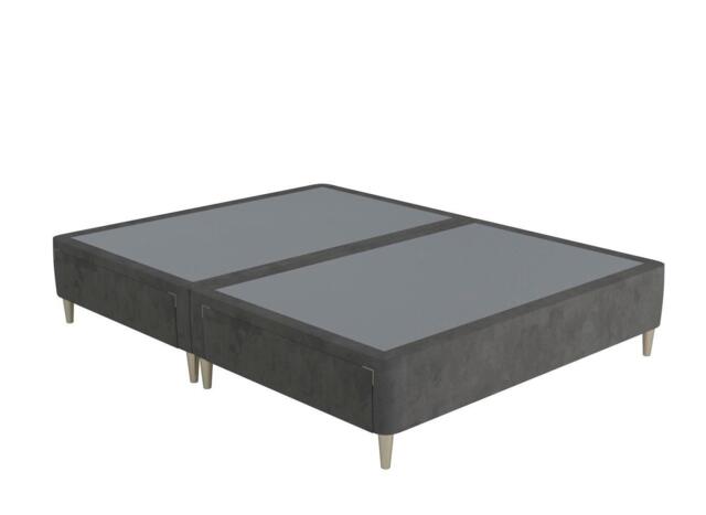 TheraPur® Shallow Divan Base - 4'6 Double - Grey by Dreams | ufurnish.com