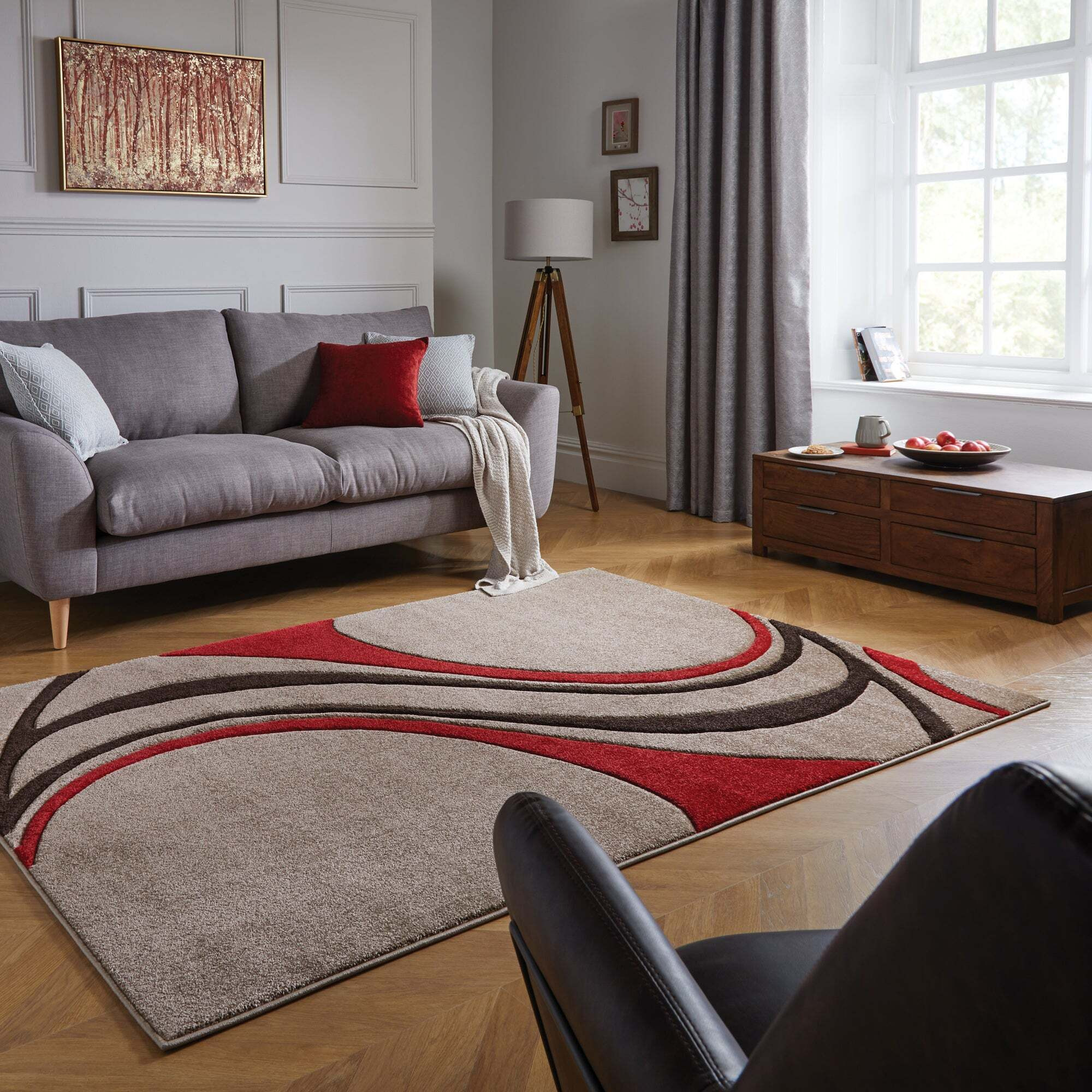 Mirage Rug Red by Dunelm | ufurnish.com