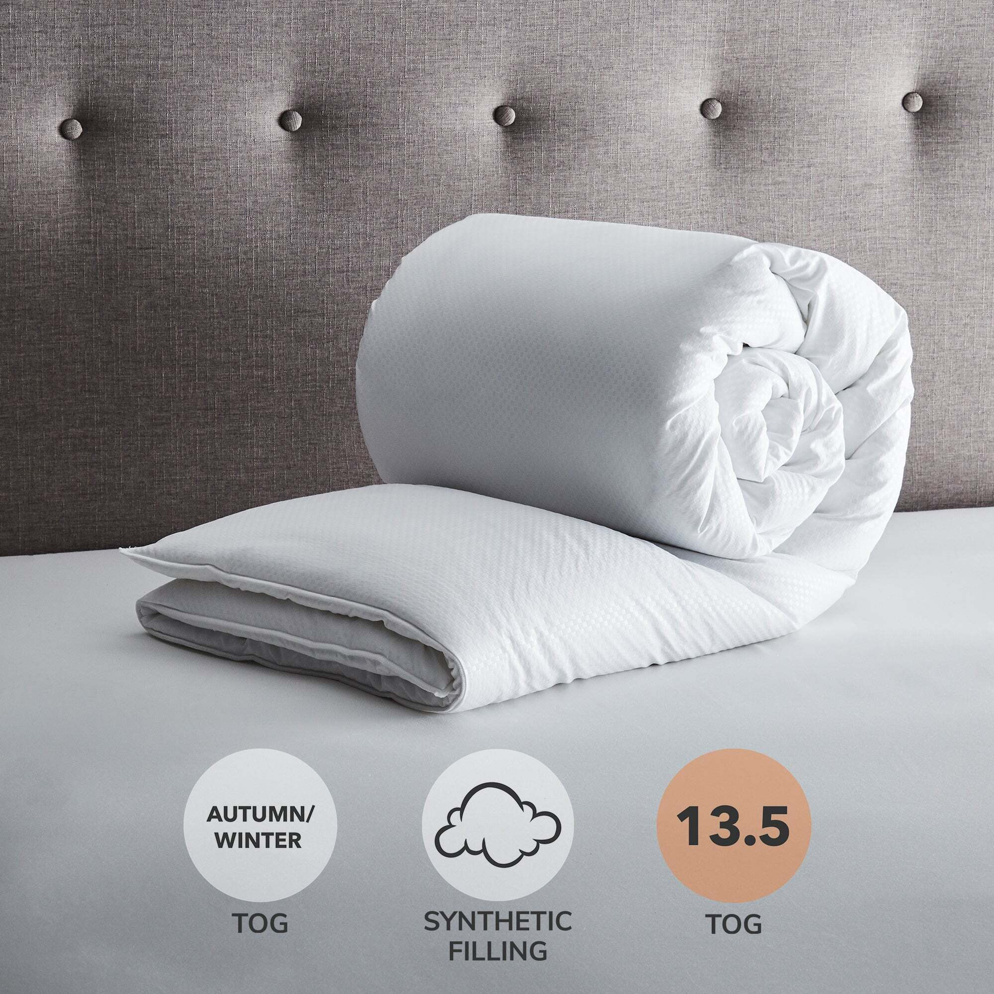 Fogarty Soft Touch 13.5 Tog Duvet White by Dunelm | ufurnish.com
