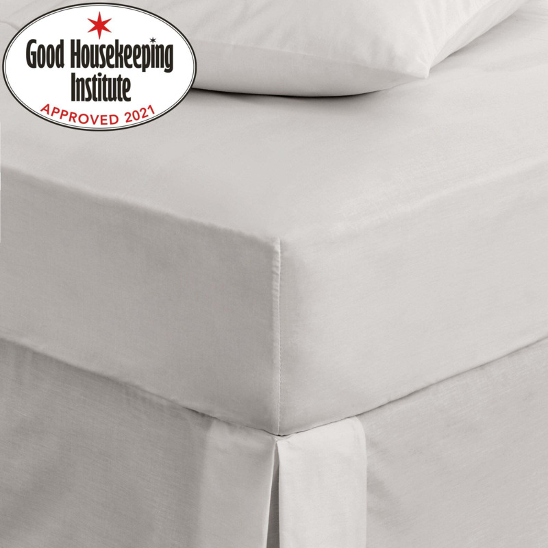 Non Iron Plain Fitted Sheet Silver by Dunelm | ufurnish.com