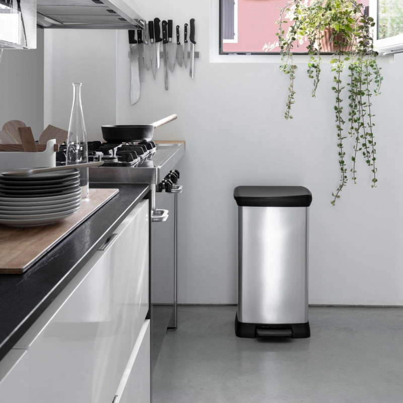 Curver 50L Silver Deco Bin Silver by Dunelm | ufurnish.com
