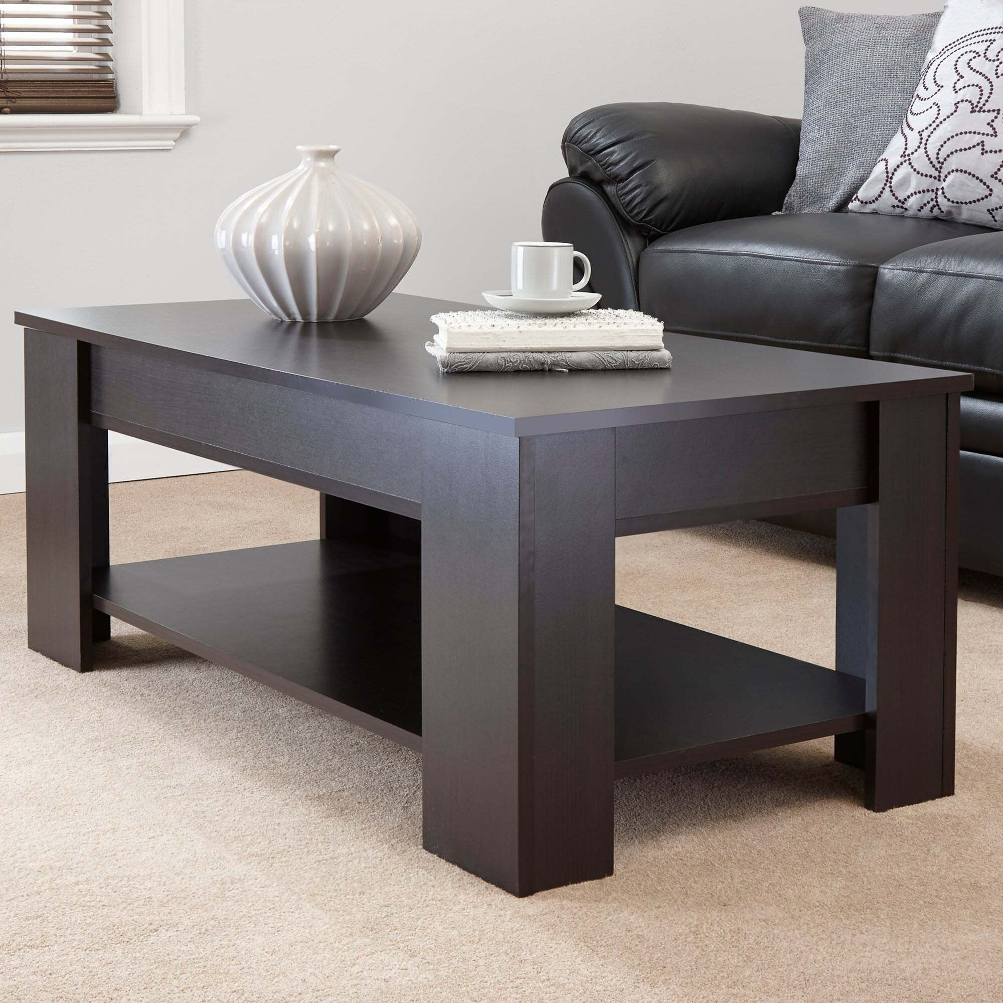 Lift Up Coffee Table Dark Brown by Dunelm | ufurnish.com