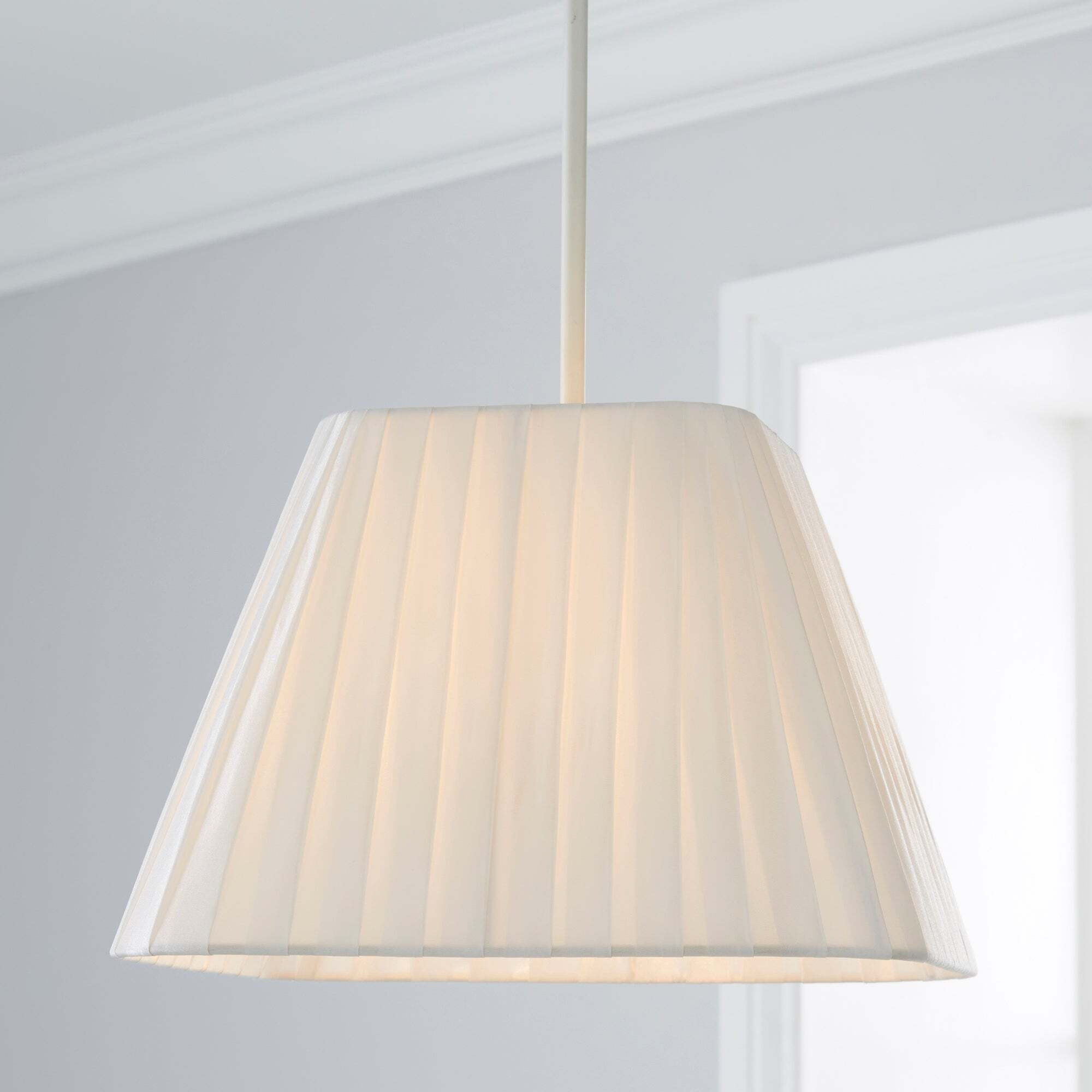 Square Pleat Lamp Shade 25cm Ivory White by Dunelm | ufurnish.com