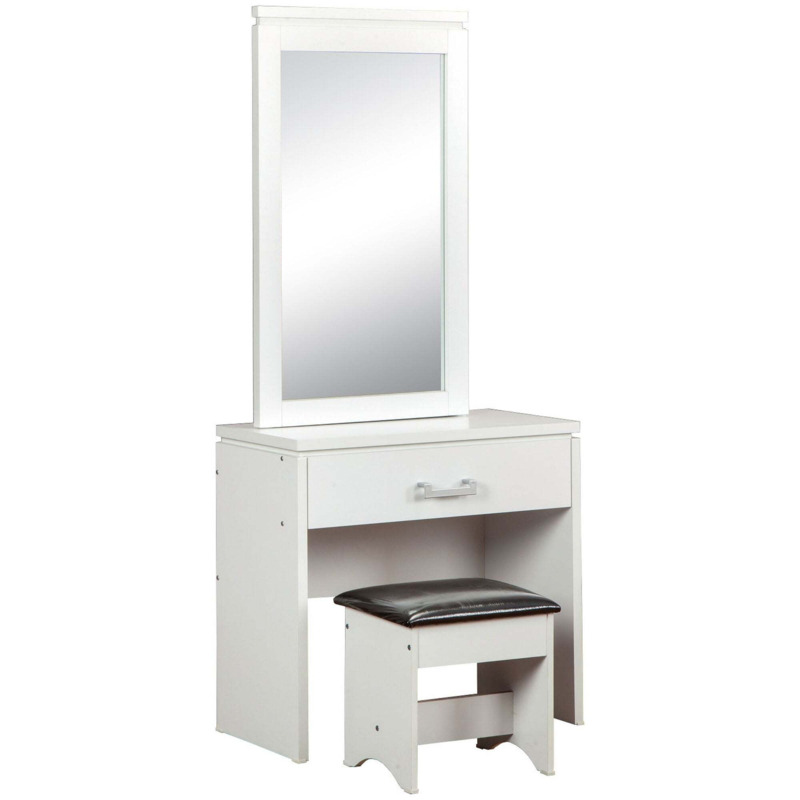 Charles 1 Drawer Dressing Table Set with Mirror White by Dunelm ...