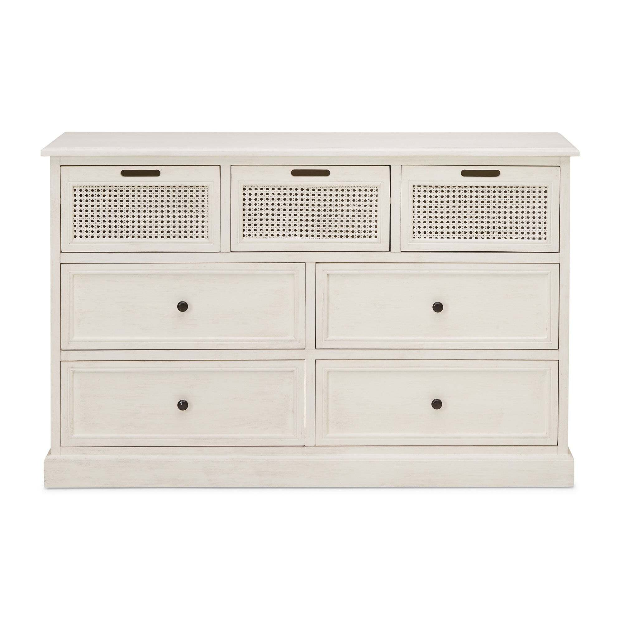 Lucy Cane 7 Drawer Chest White by Dunelm | ufurnish.com