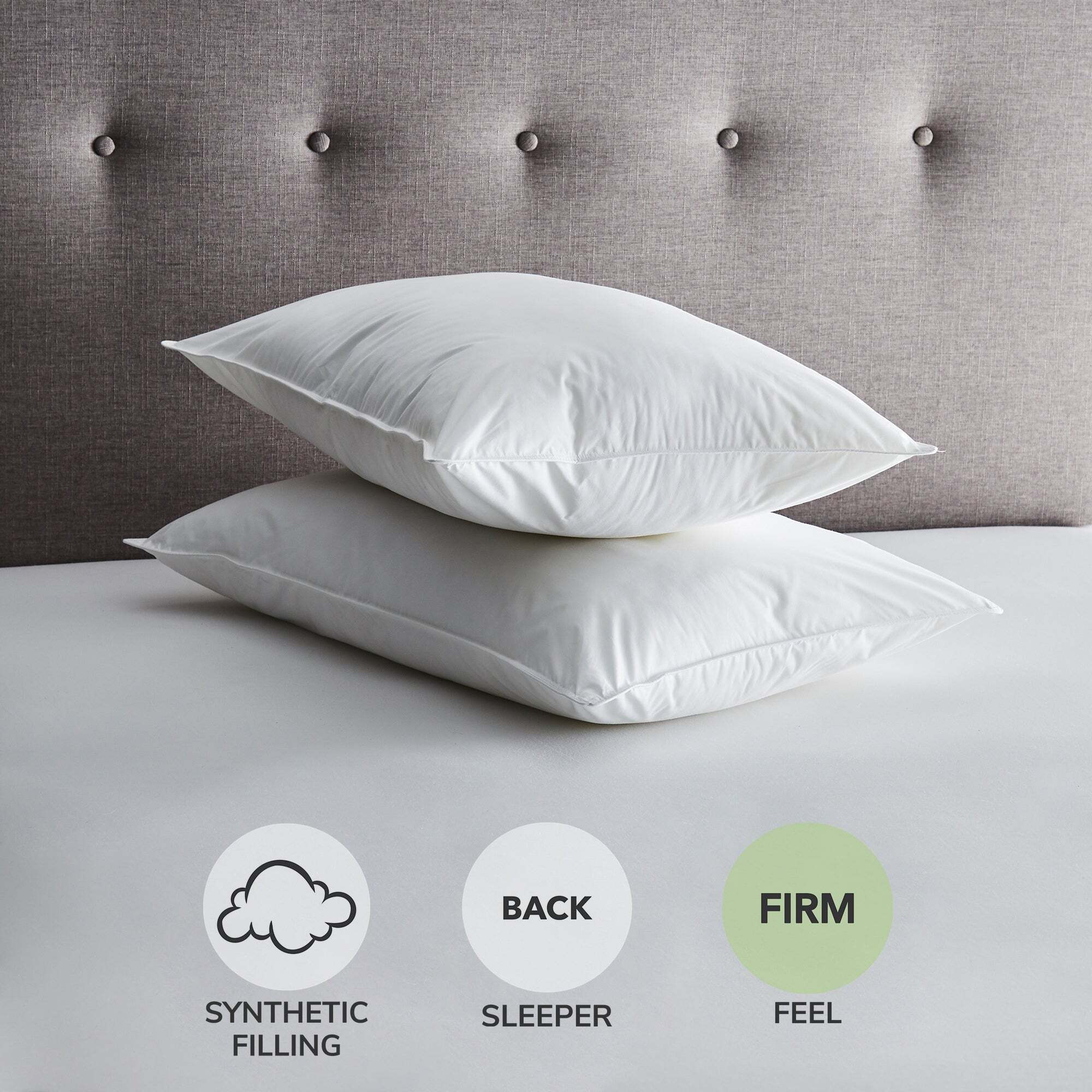 Fogarty Washable Firm-Support Pillow Pair White by Dunelm | ufurnish.com