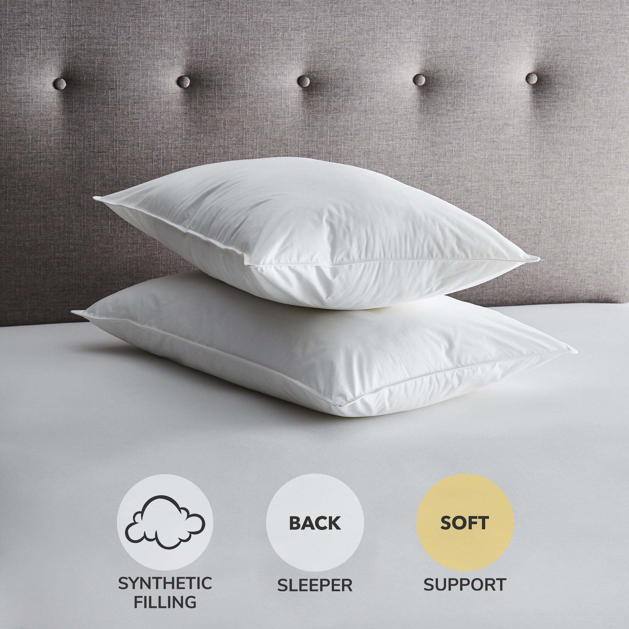 Fogarty Washable Soft-support Pillow Pair White by Dunelm | uFurnish.com