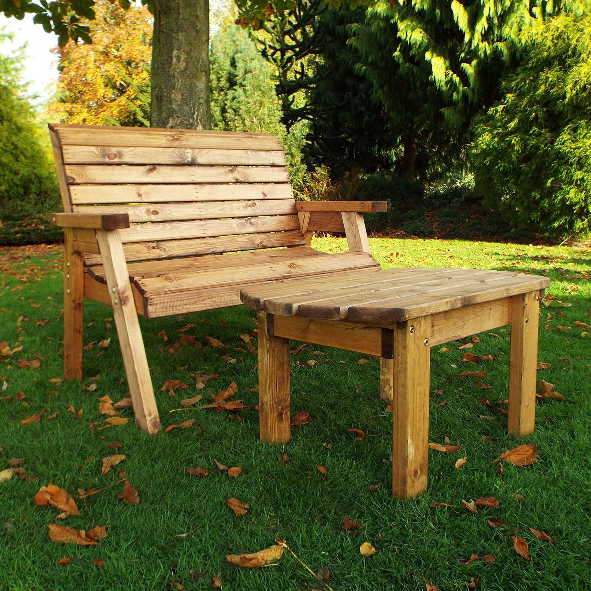 Charles Taylor 2 Seater Wooden Deluxe Bench Set Natural by Dunelm ...