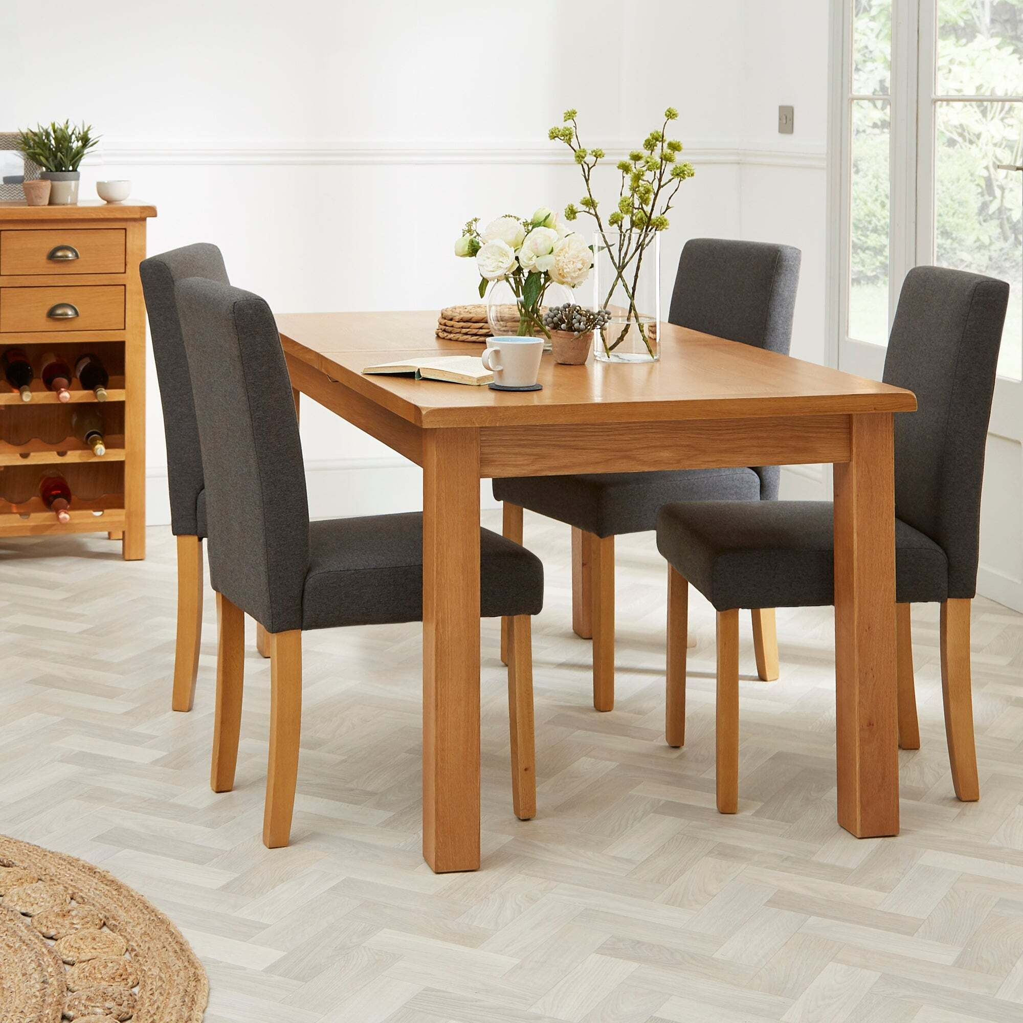 Sherbourne 8 Seater Rectangular Extendable Dining Table, Oak Natural by ...