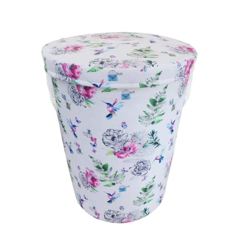 Heavenly Hummingbird Blue Laundry Basket White by Dunelm | ufurnish.com