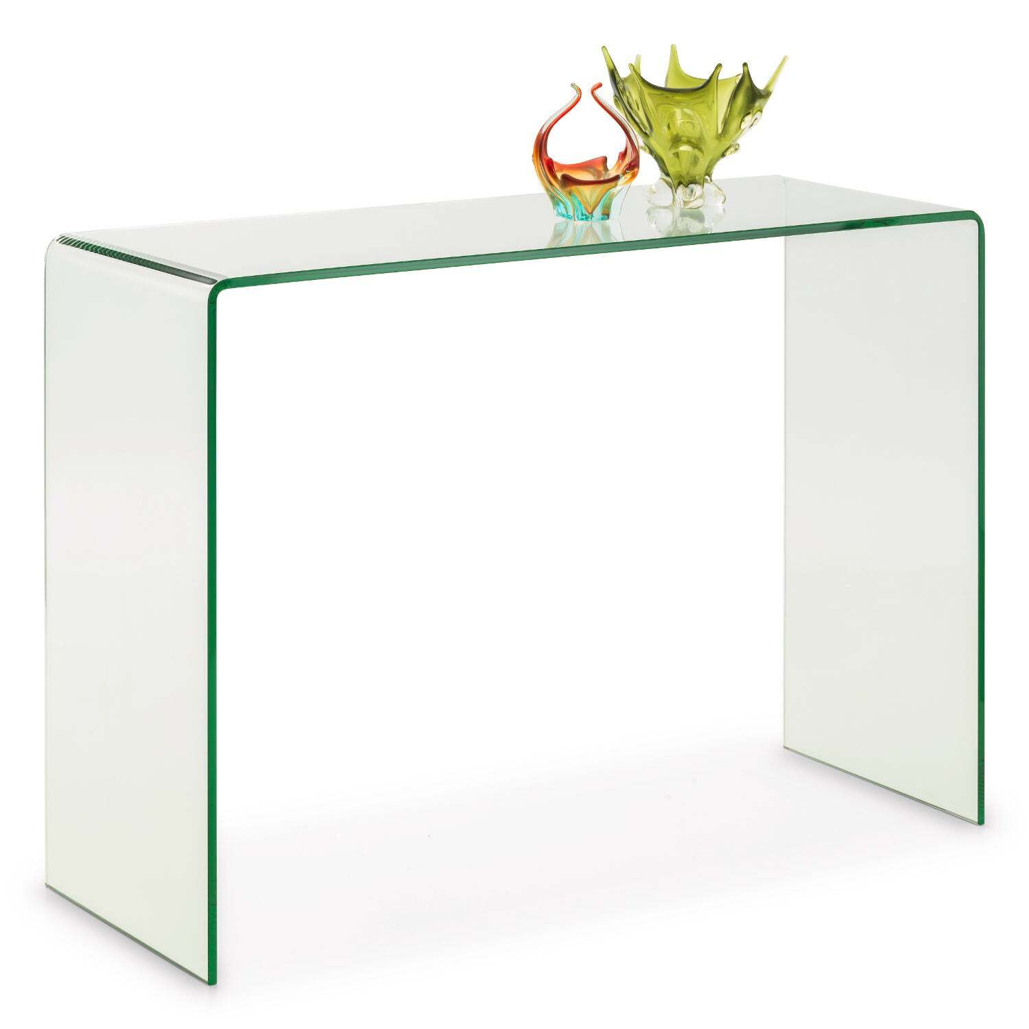 Amali Bent Glass Console Table - Clear Clear by Dunelm | ufurnish.com