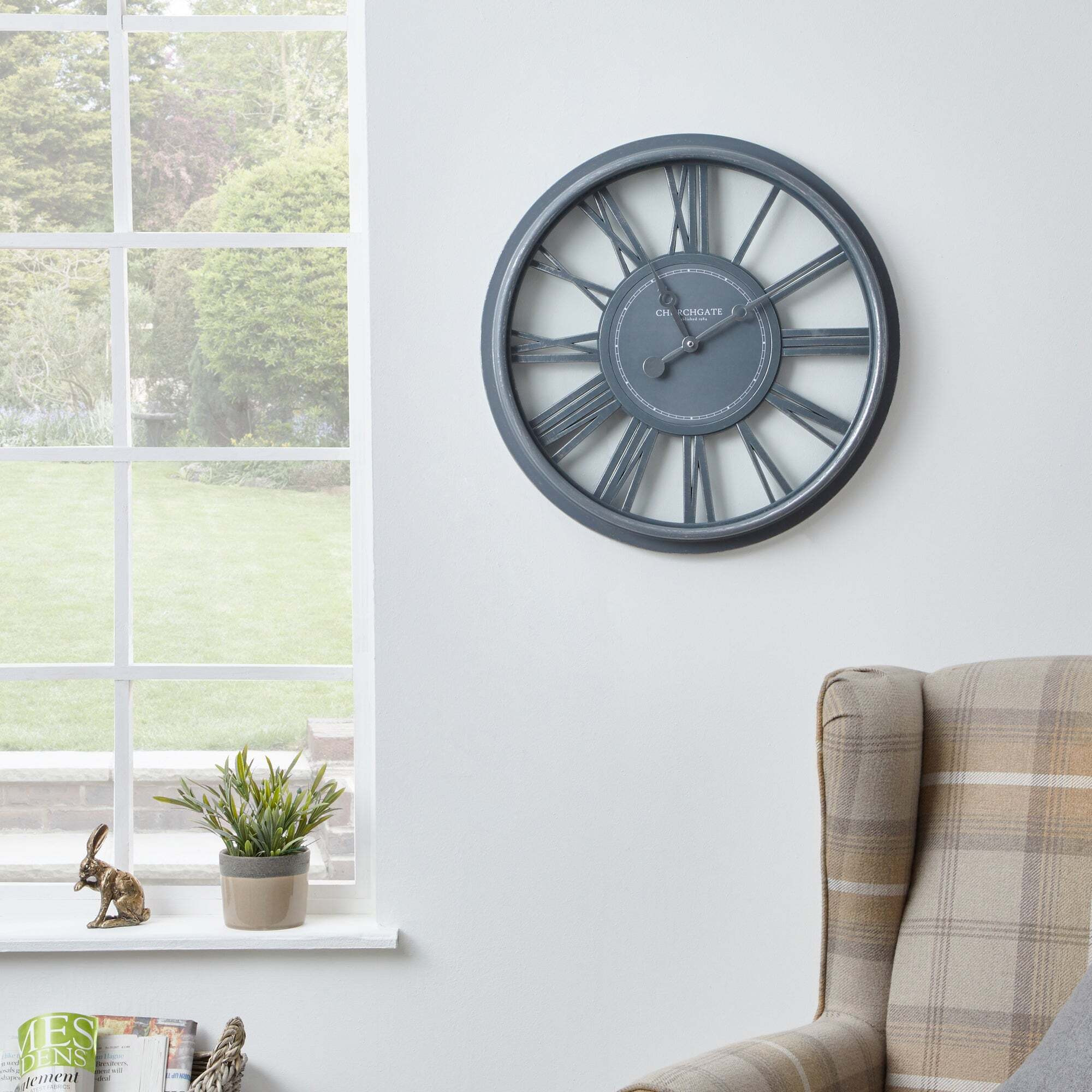 Churchgate 51cm Numeral Wall Clock Grey Grey by Dunelm | ufurnish.com