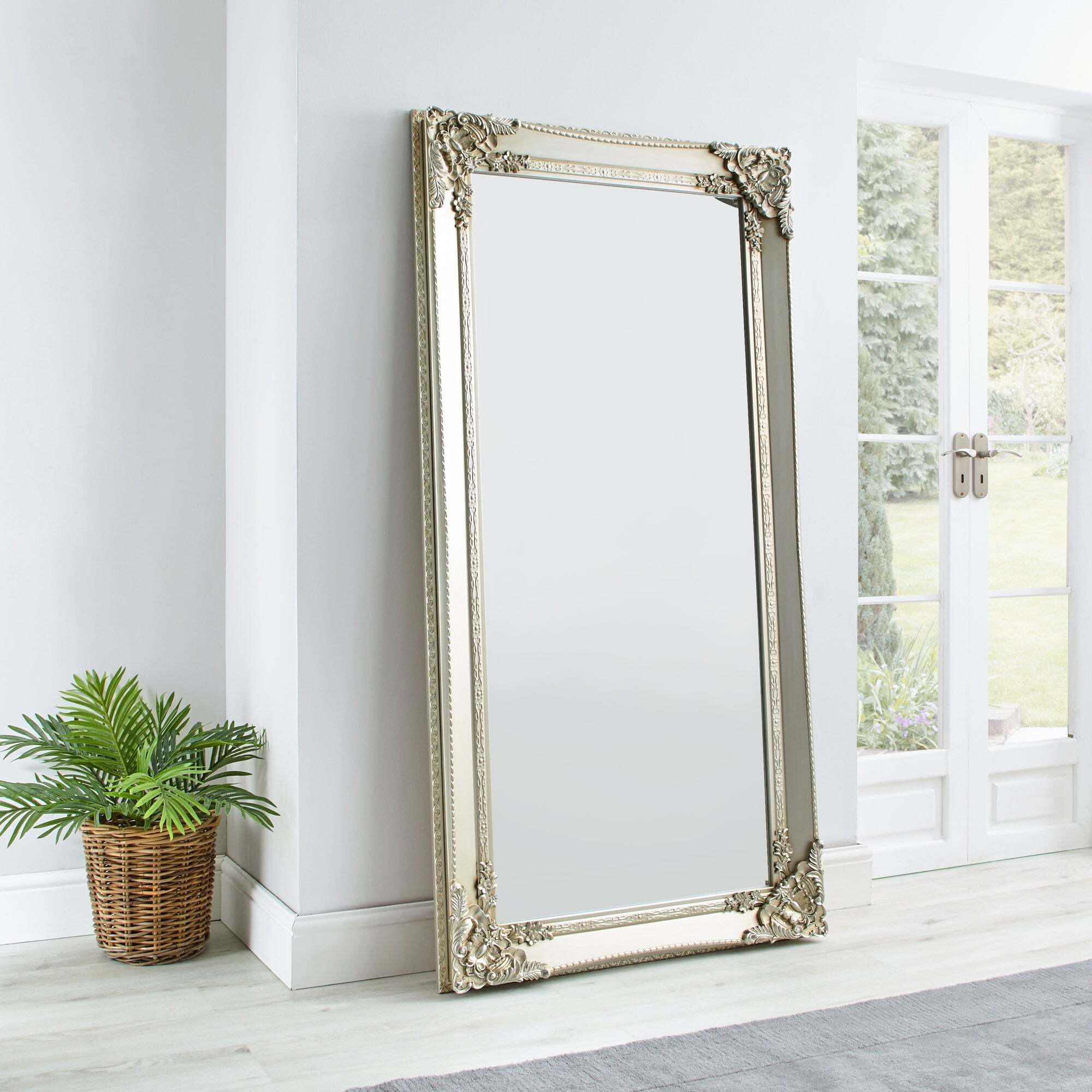 Roma Leaner Mirror, Silver 177x91cm Silver by Dunelm | ufurnish.com