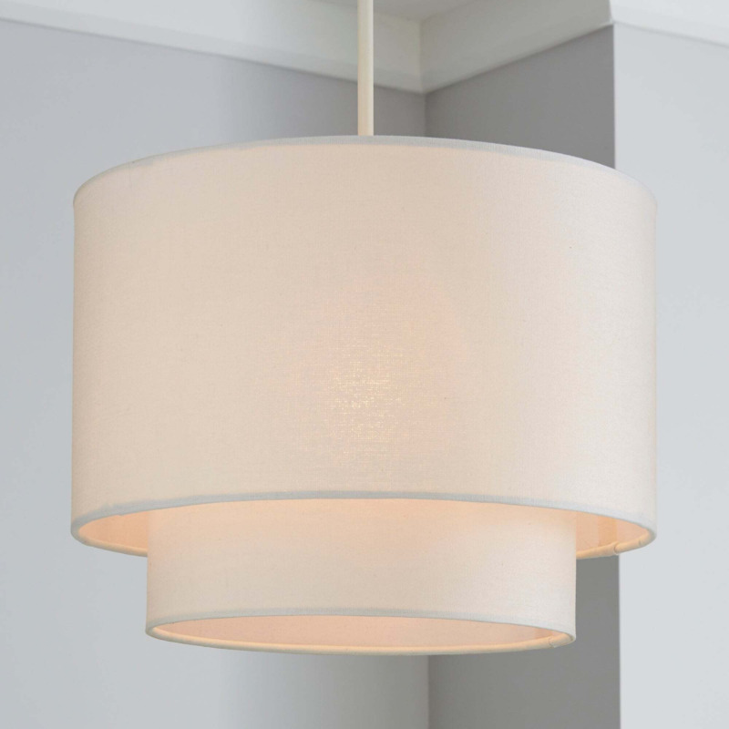 Sara Two Tier Lamp Shade 30cm White White by Dunelm | ufurnish.com