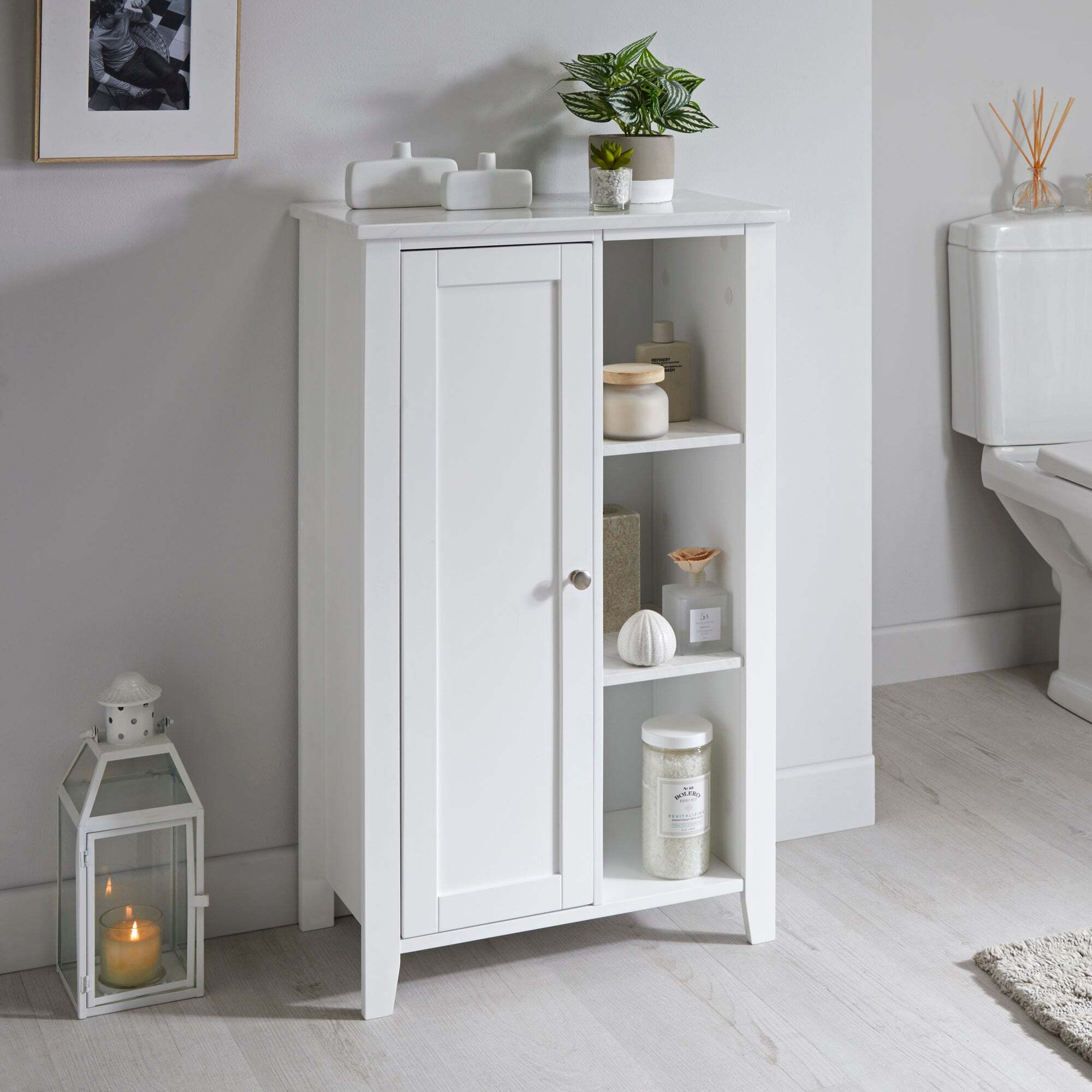 Marble Effect Console Unit White by Dunelm | ufurnish.com