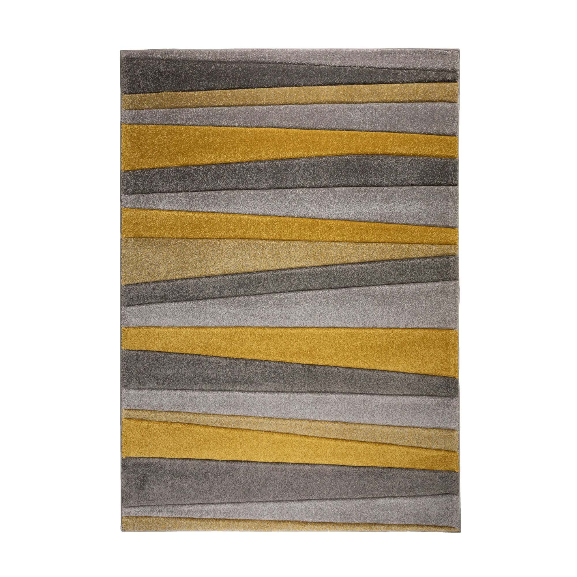Pico Stripe Rug Grey and Yellow by Dunelm | ufurnish.com