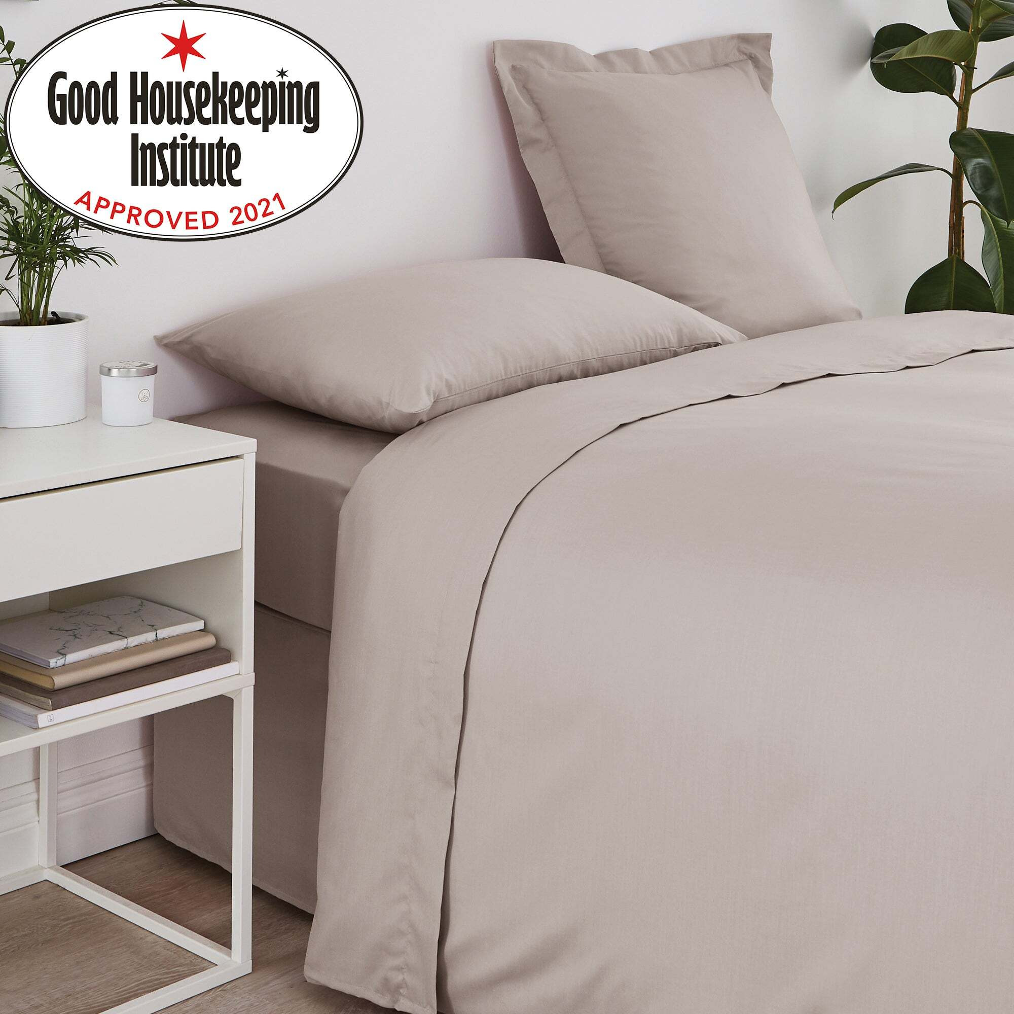 Non Iron Plain Flat Sheet Beige by Dunelm | ufurnish.com