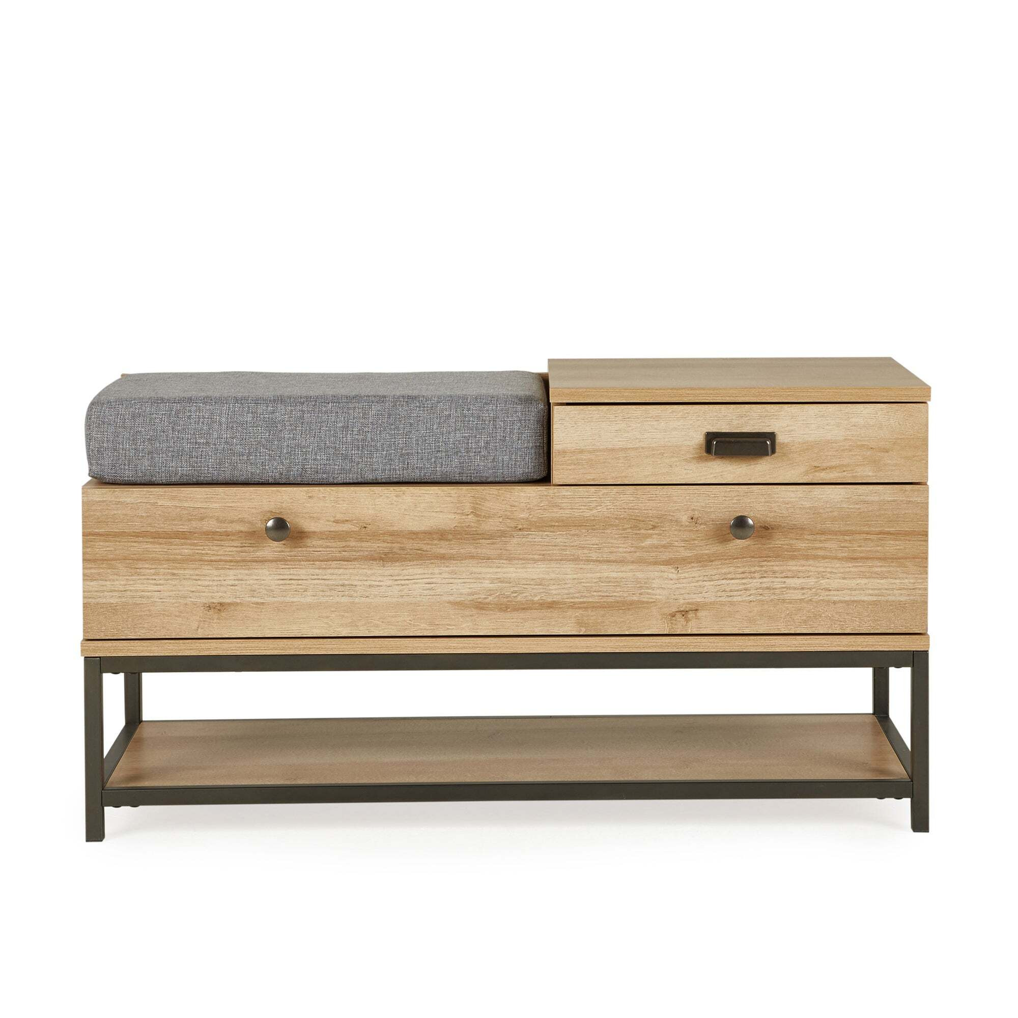 Fulton Oak Effect Storage Bench Brown by Dunelm | ufurnish.com