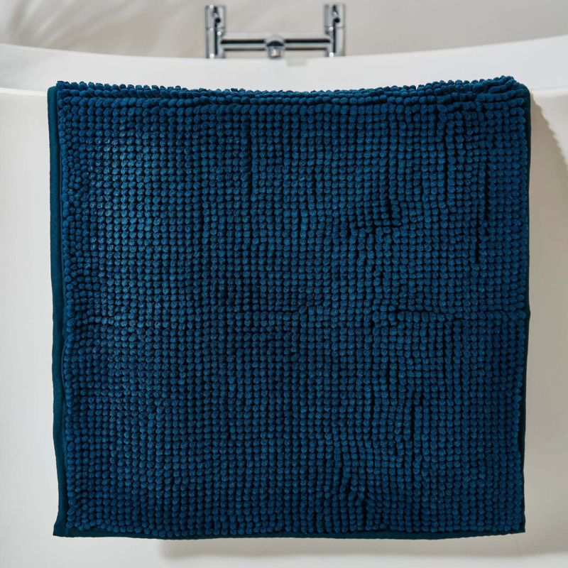 Peacock Mini Bobble Bath Mat Blue by Dunelm | ufurnish.com