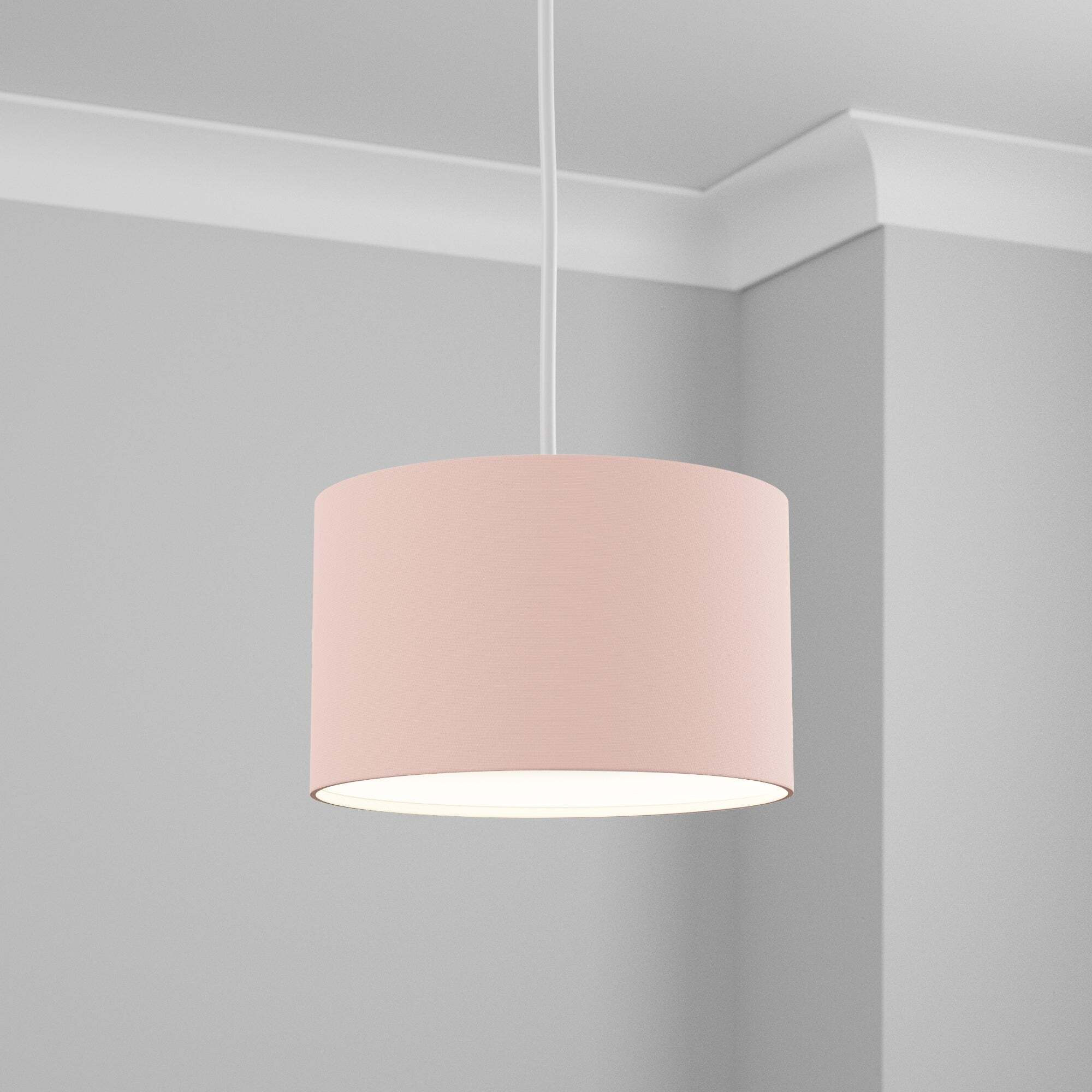 Ava Large 30cm Drum Lamp Shade Pink by Dunelm | ufurnish.com