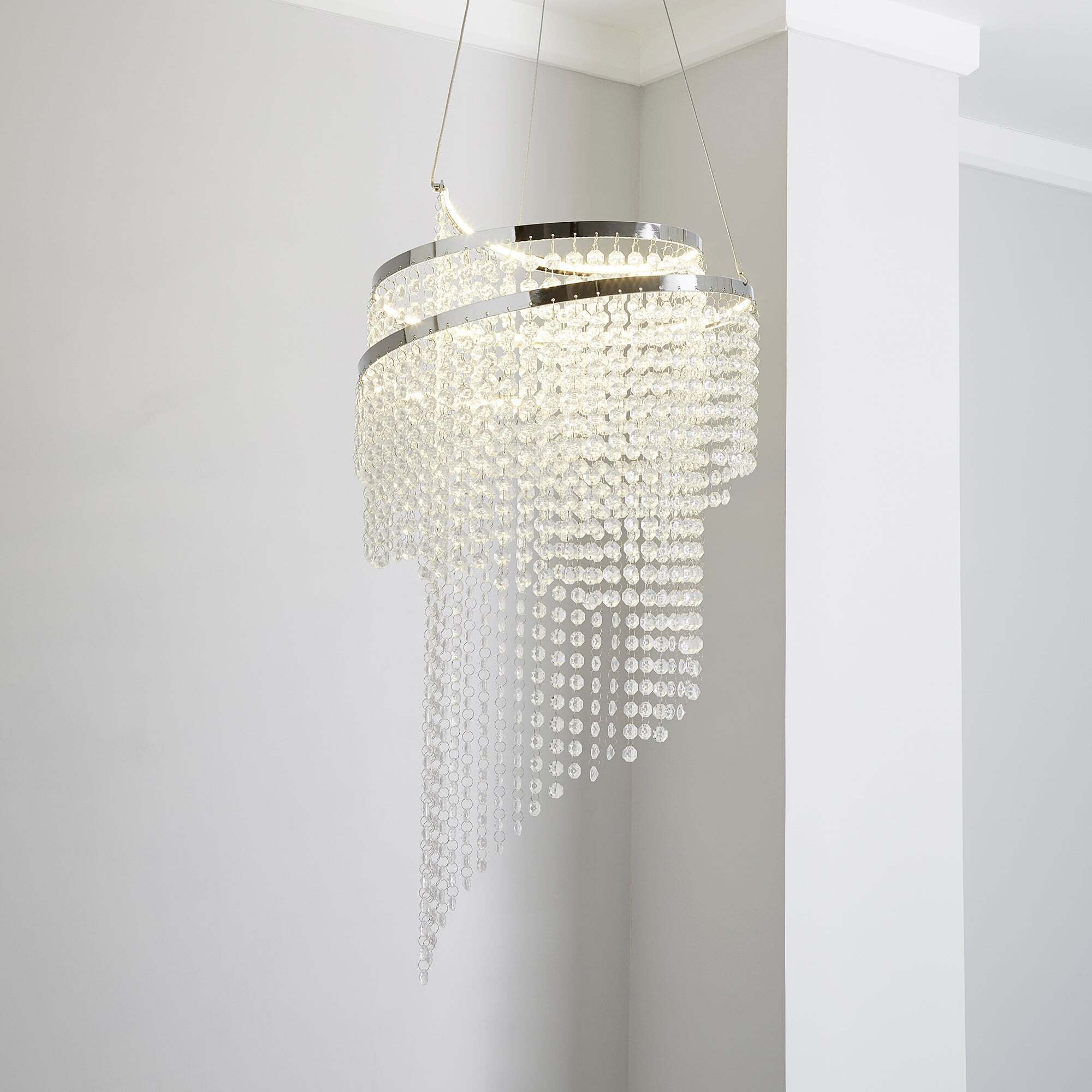 Spiro LED Spiral Ceiling Fitting Chrome by Dunelm | ufurnish.com