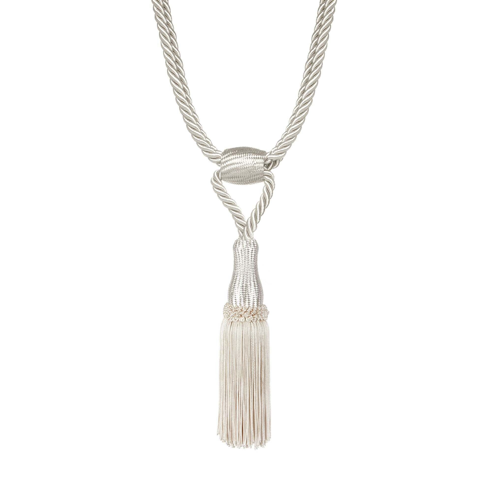 Classic Barrel Fringe Skirted Tiebacks Linen by Dunelm | ufurnish.com