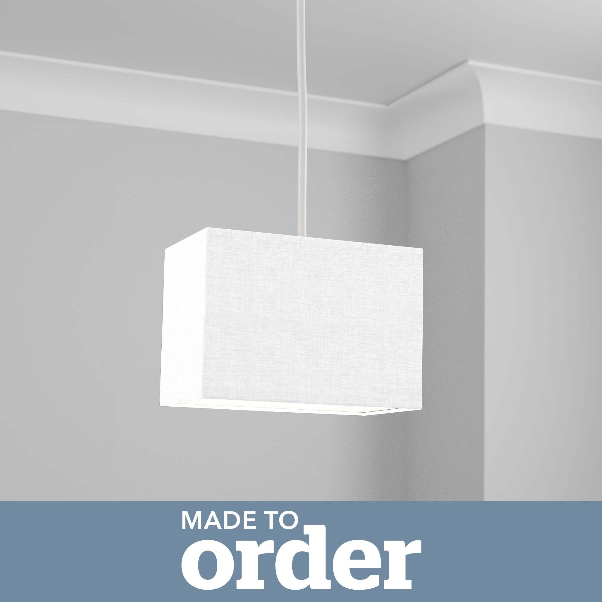 Made To Order Rectangle Shade White by Dunelm | ufurnish.com
