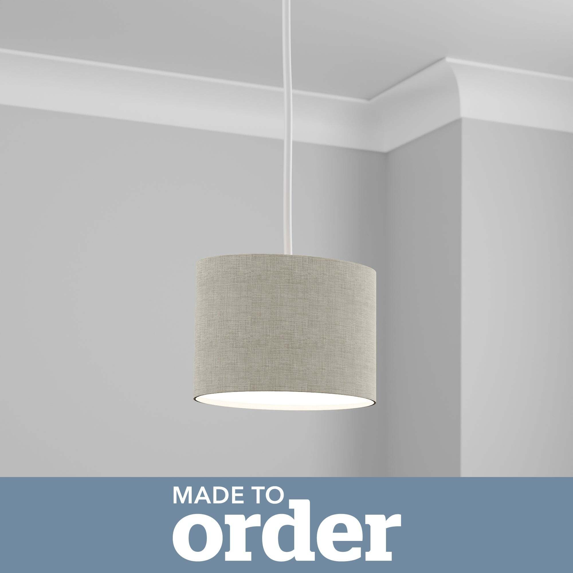 Made To Order Oval Shade Grey by Dunelm | ufurnish.com