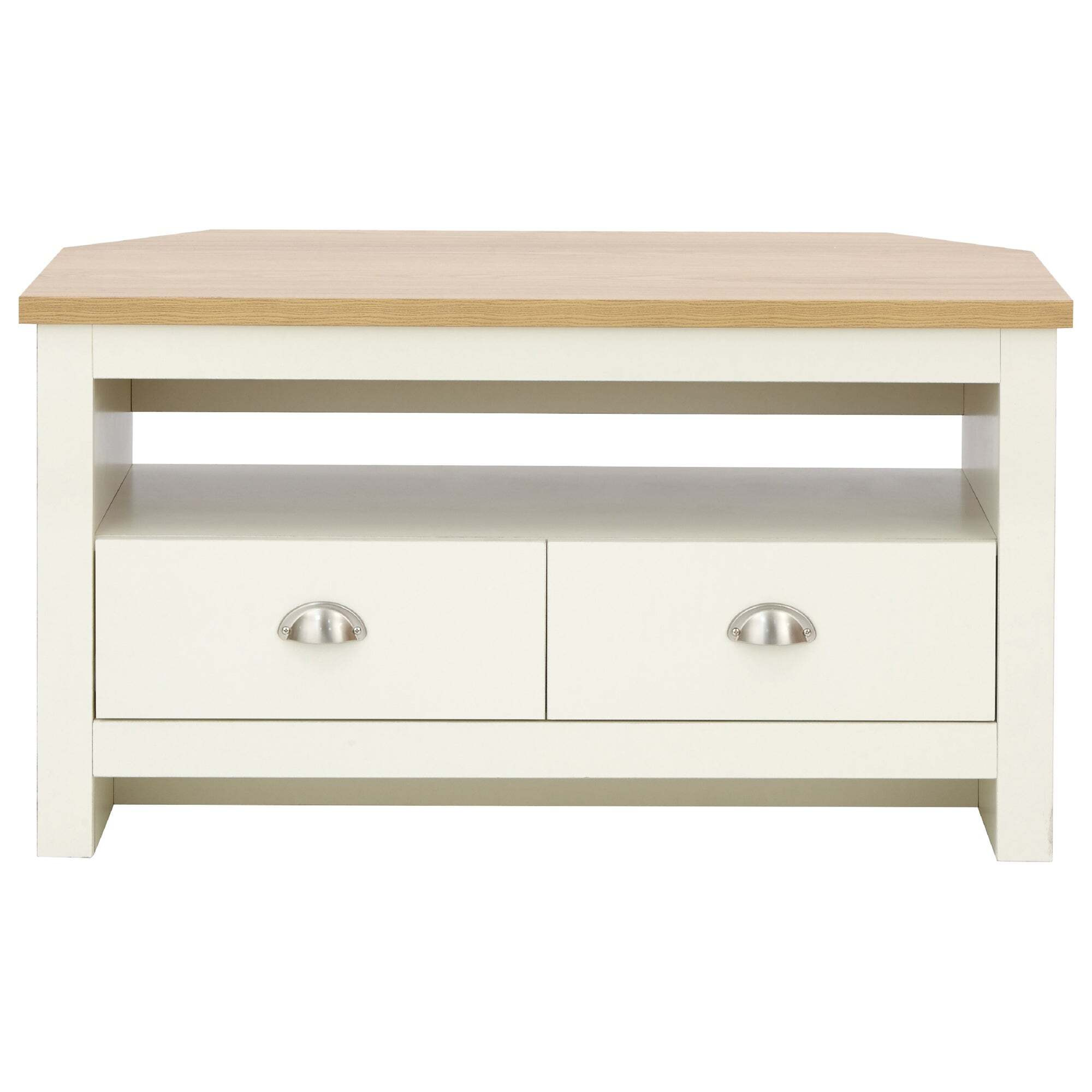 Lancaster Corner TV Stand Cream by Dunelm | ufurnish.com