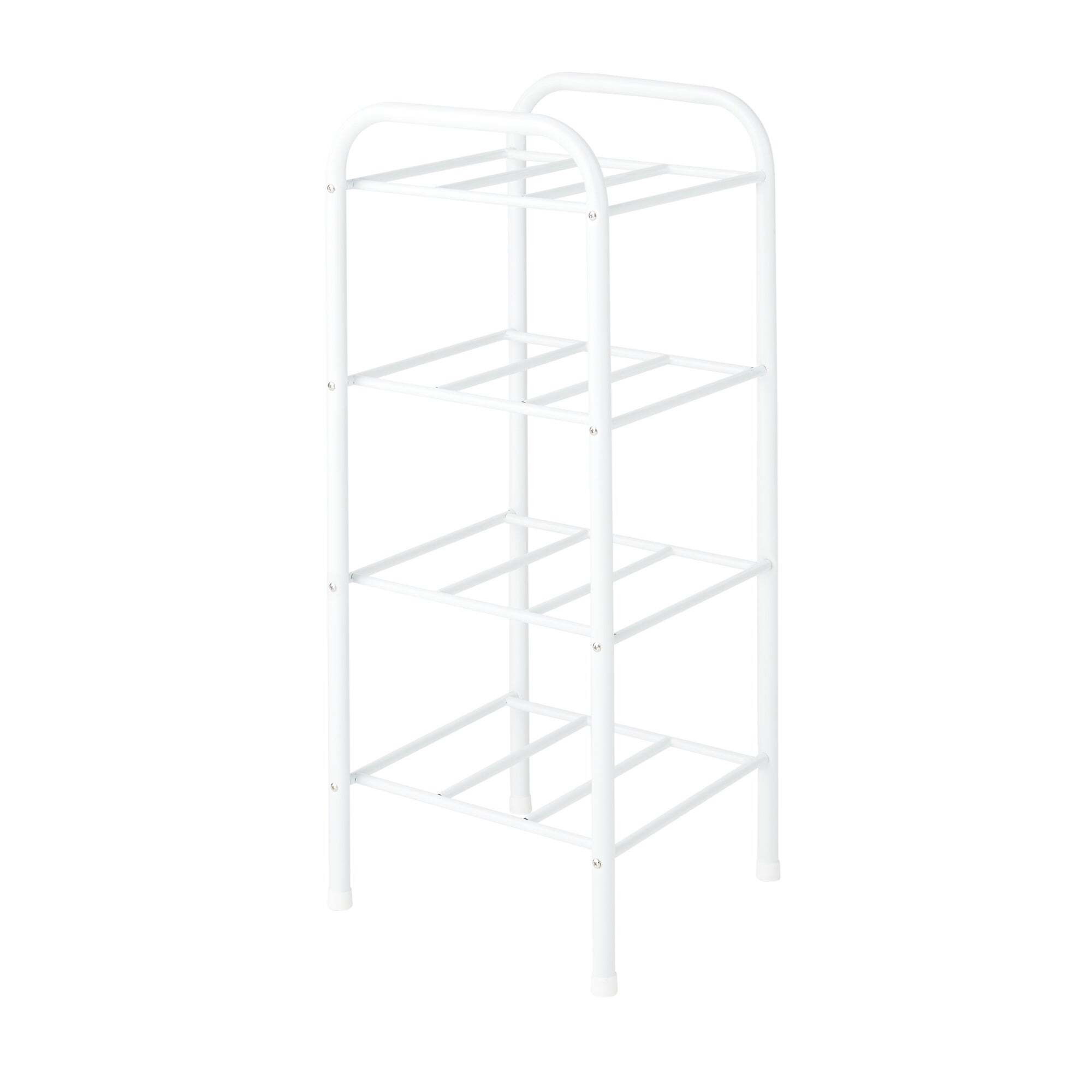 White Metal Slim 4 Tier Rack White by Dunelm | ufurnish.com