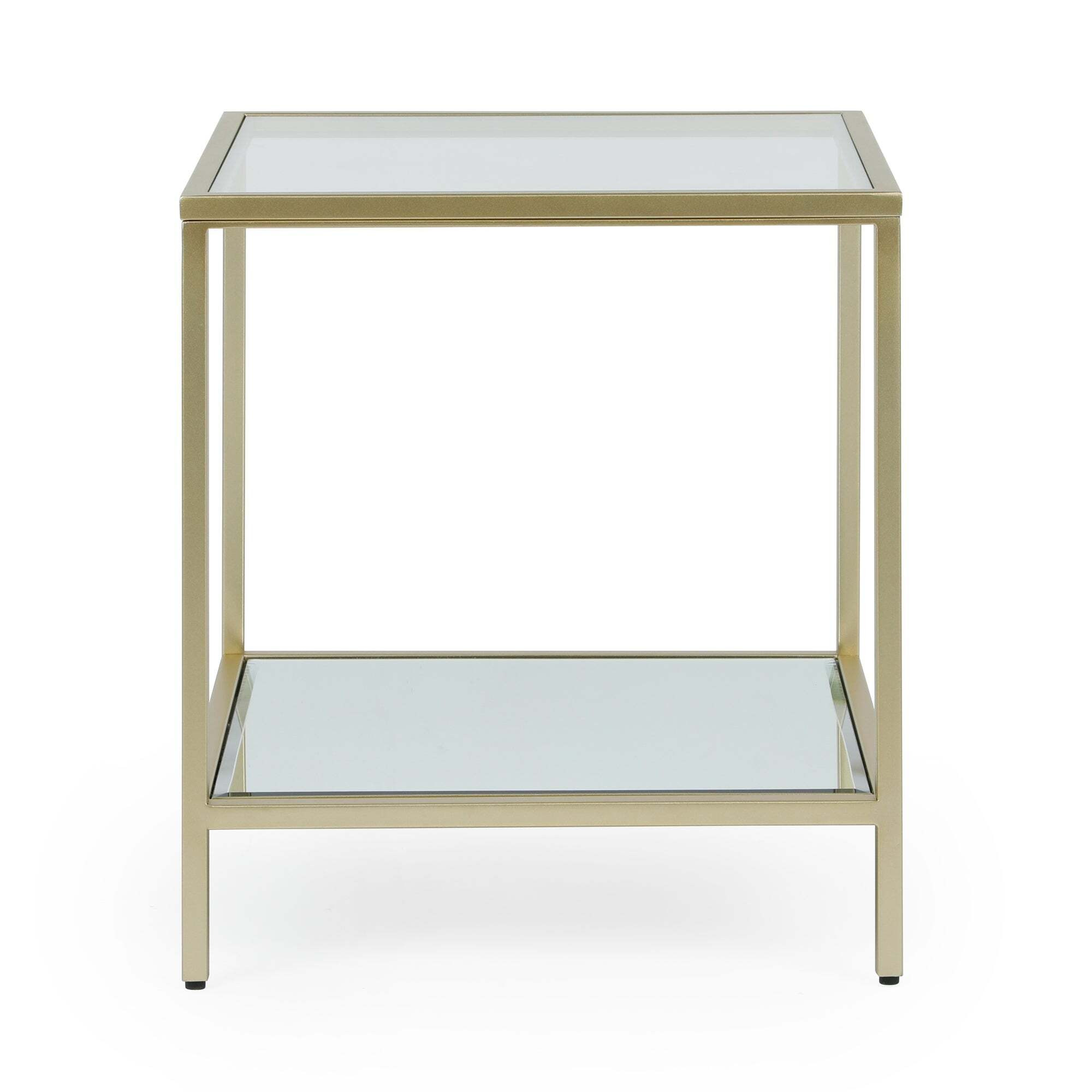 Claudia Gold Effect Square Side Table Gold by Dunelm | ufurnish.com