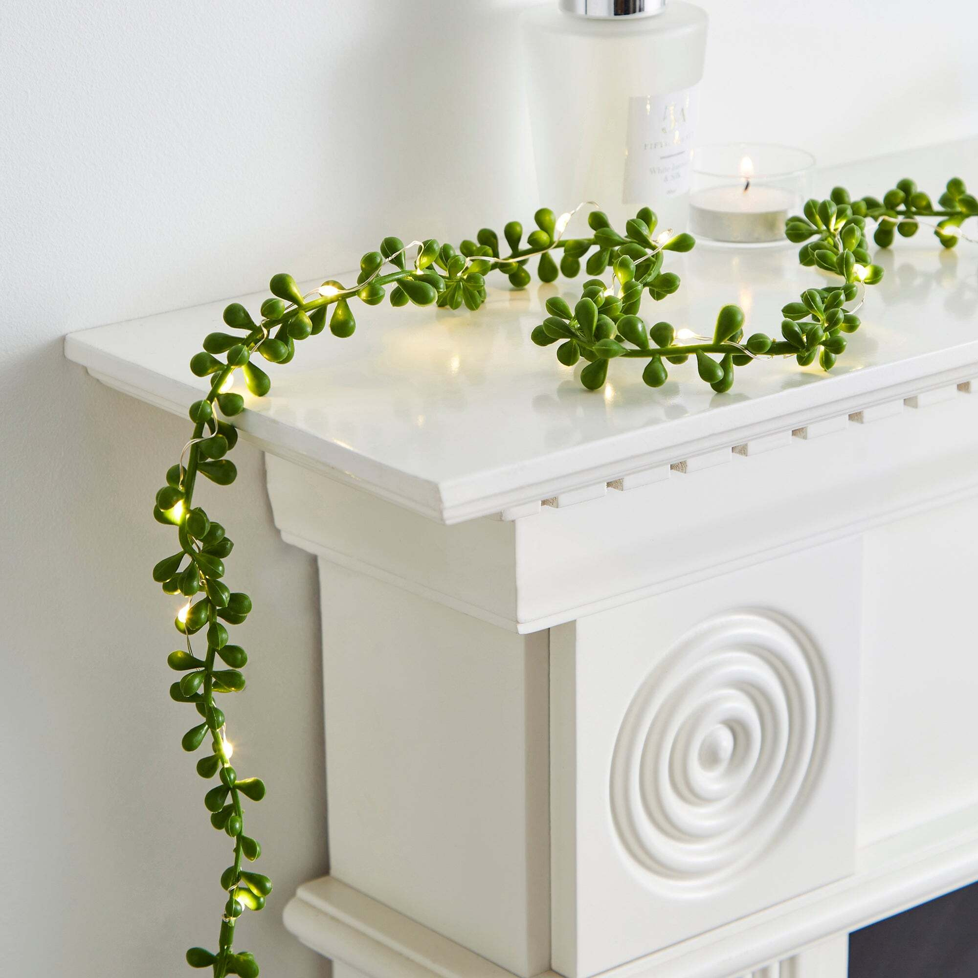 String of Pearl Lit Garland Green by Dunelm | ufurnish.com