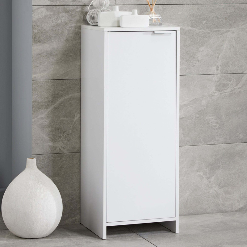 Jaxon White Single Door Floor Cabinet with Adjustable Shelf White by ...