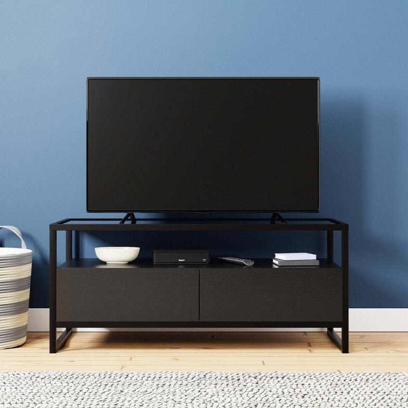 Dillon Black TV Unit Black by Dunelm | ufurnish.com