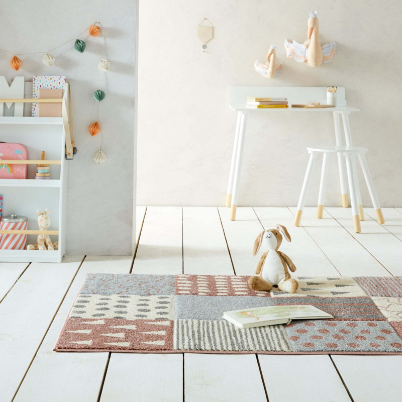 Alby Patchwork Rug Grey and Brown by Dunelm | ufurnish.com