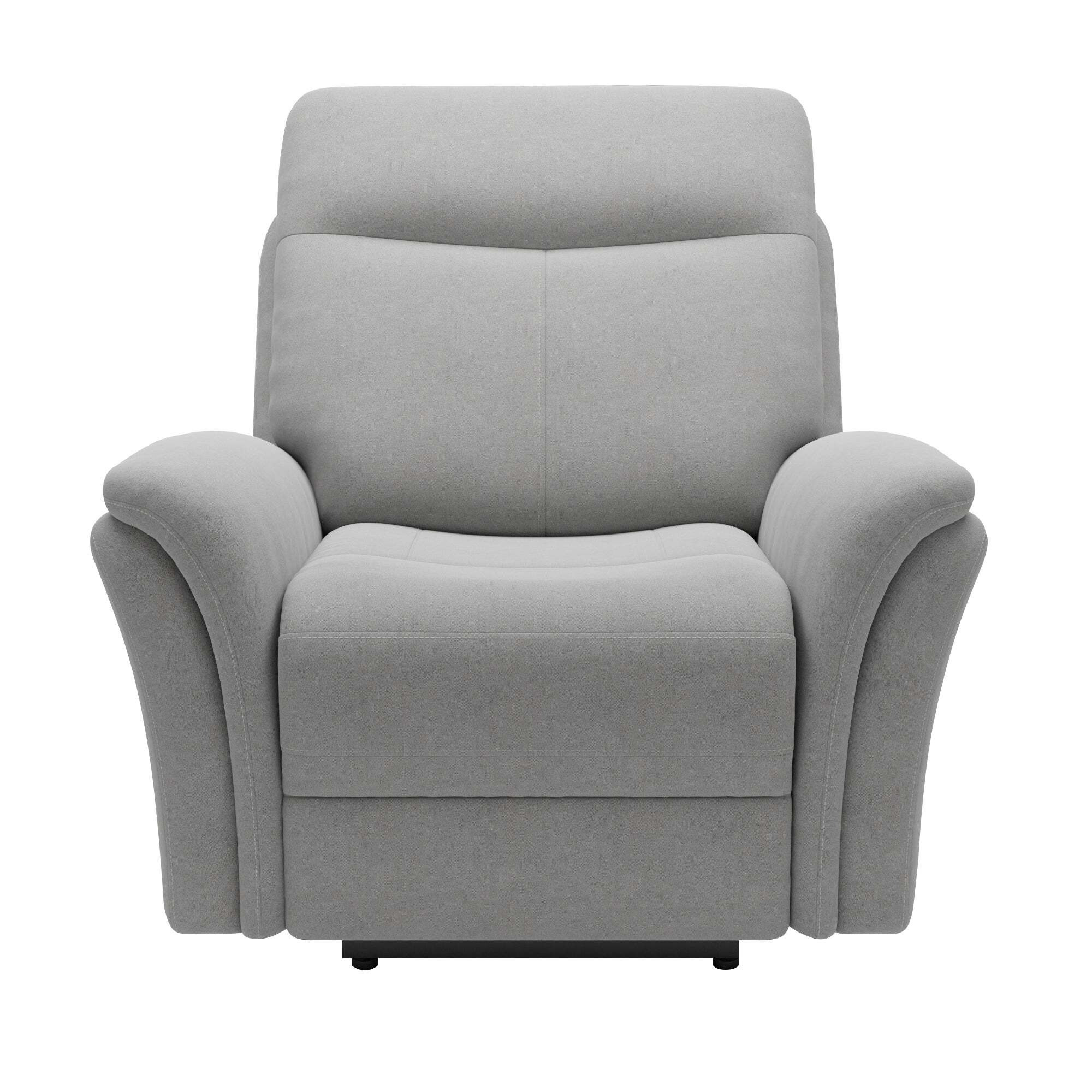 Monte Plain Chenille Reclining Armchair Light Grey by Dunelm | uFurnish.com