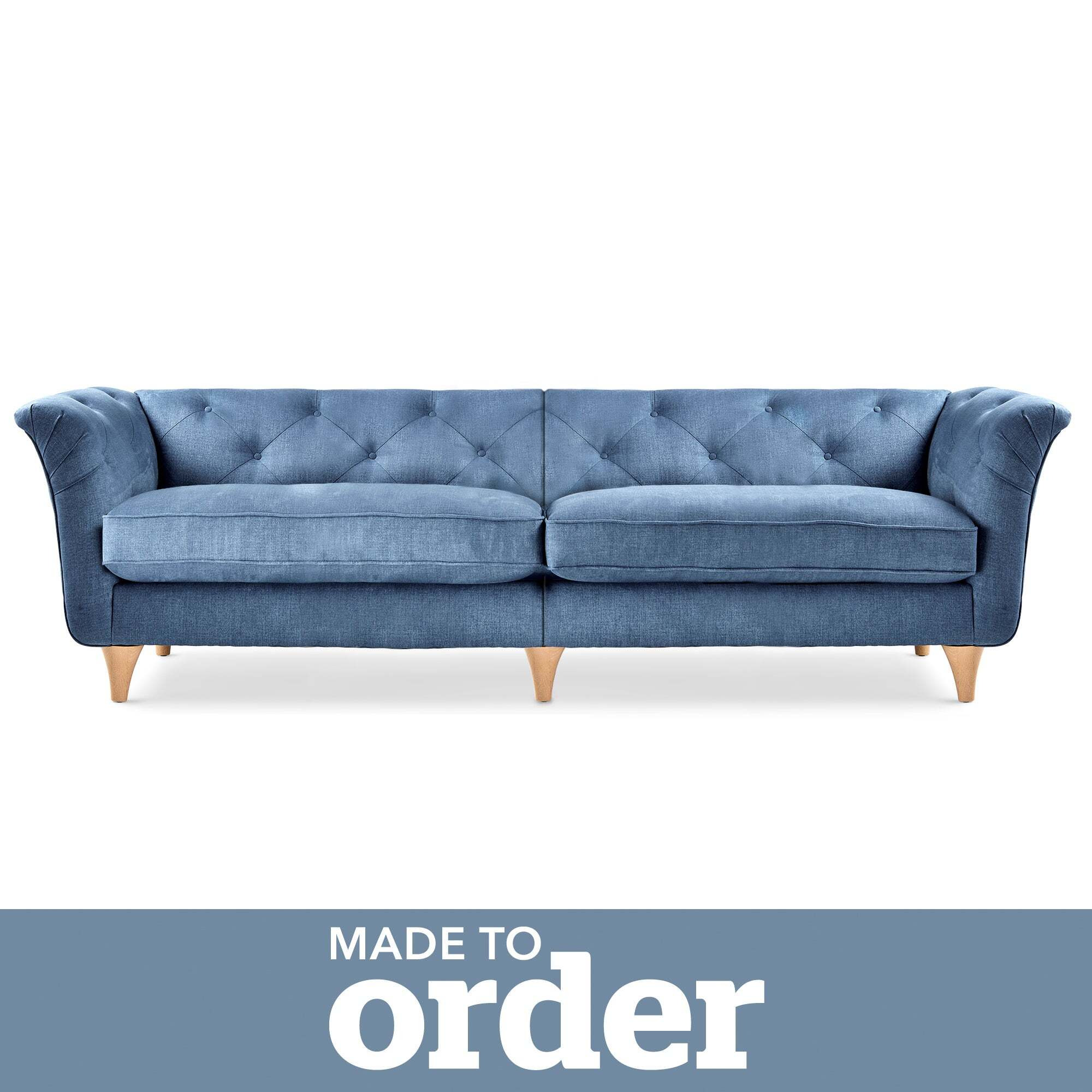 Jaipur 4 Seater Sofa Blue by Dunelm | ufurnish.com