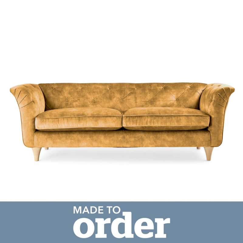 Jaipur 3 Seater Sofa Yellow by Dunelm | ufurnish.com