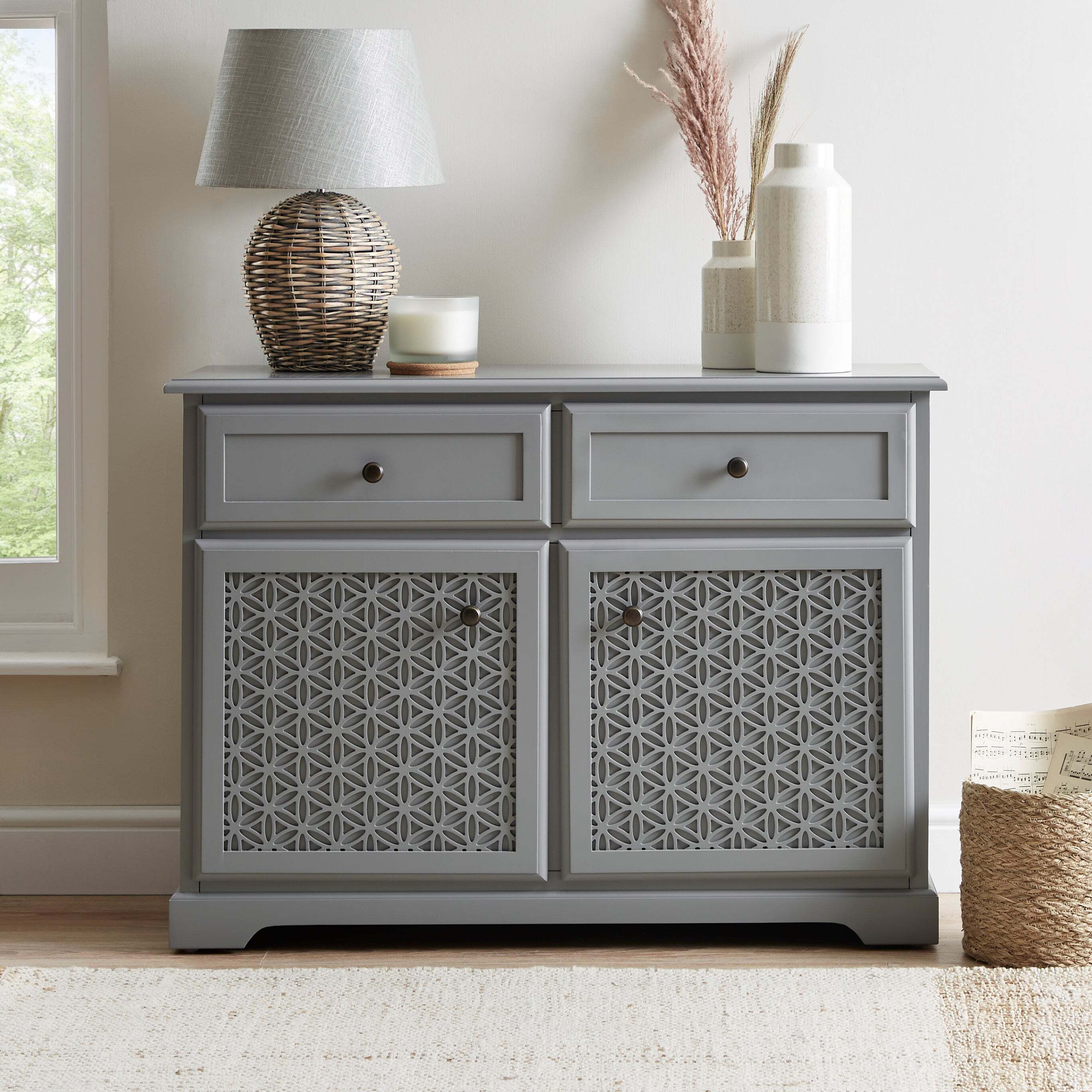 Carys Small Sideboard Grey by Dunelm | ufurnish.com