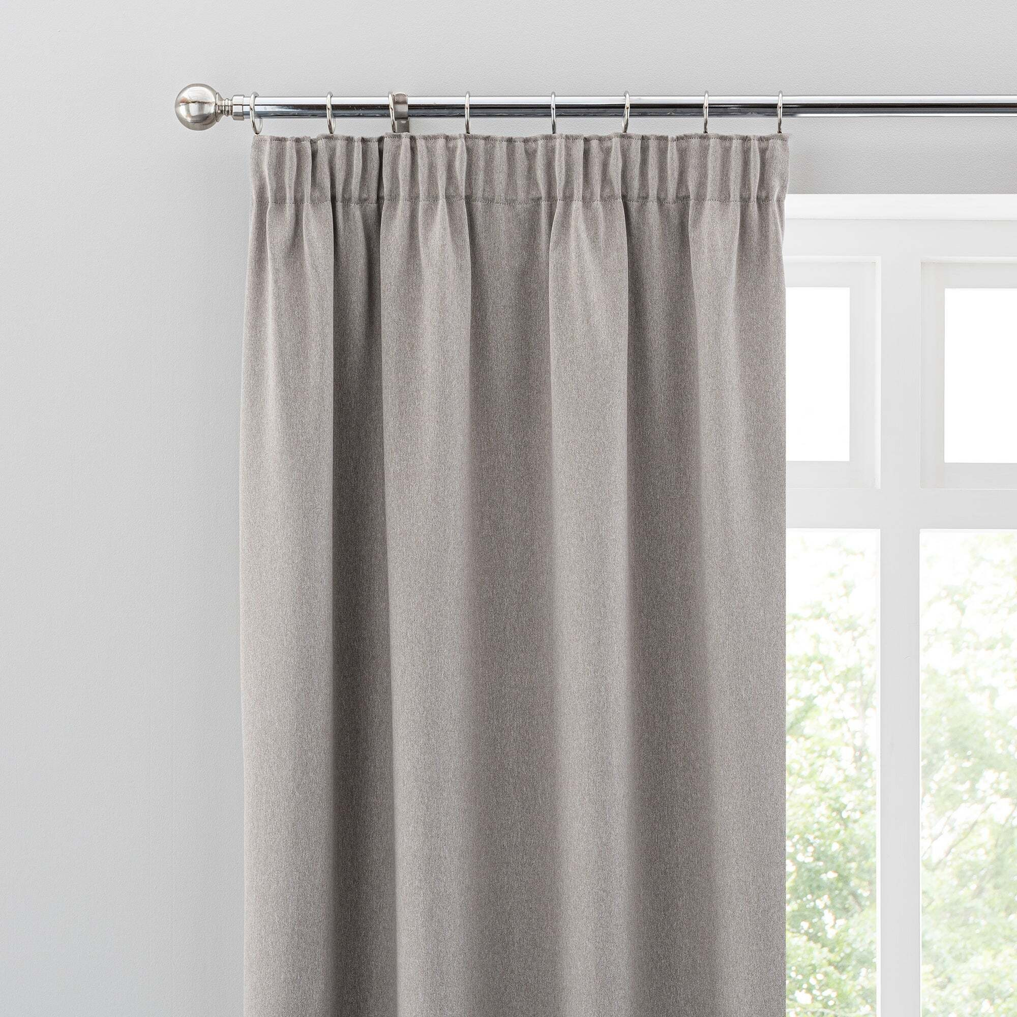 Luxe Champagne Room Darkening Pencil Pleat Curtains Beige by Dunelm | ufurnish.com