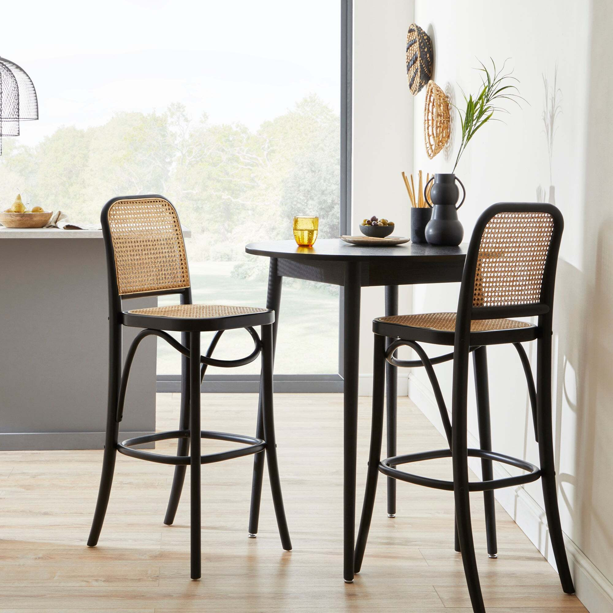 Leo 2 Seater Round Bar Table Black Black by Dunelm ufurnish