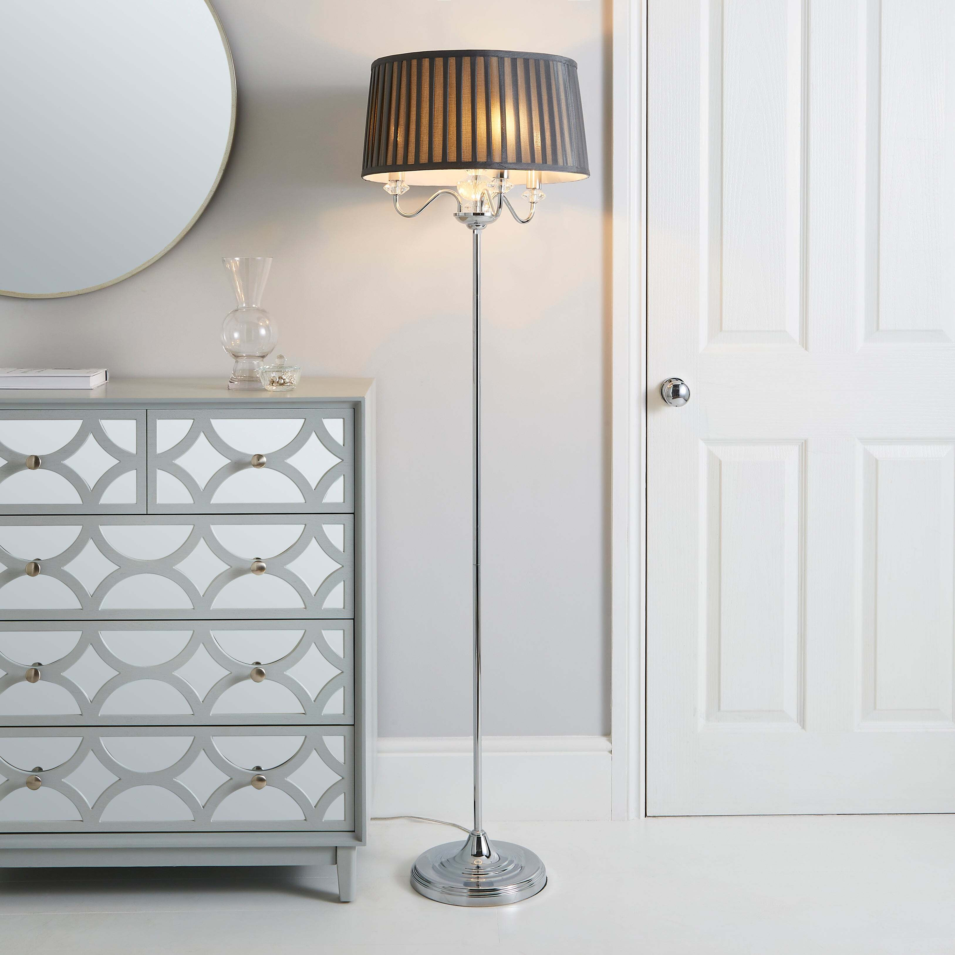 Dorma Genevieve 3 Light Floor Lamp Chrome by Dunelm | uFurnish.com